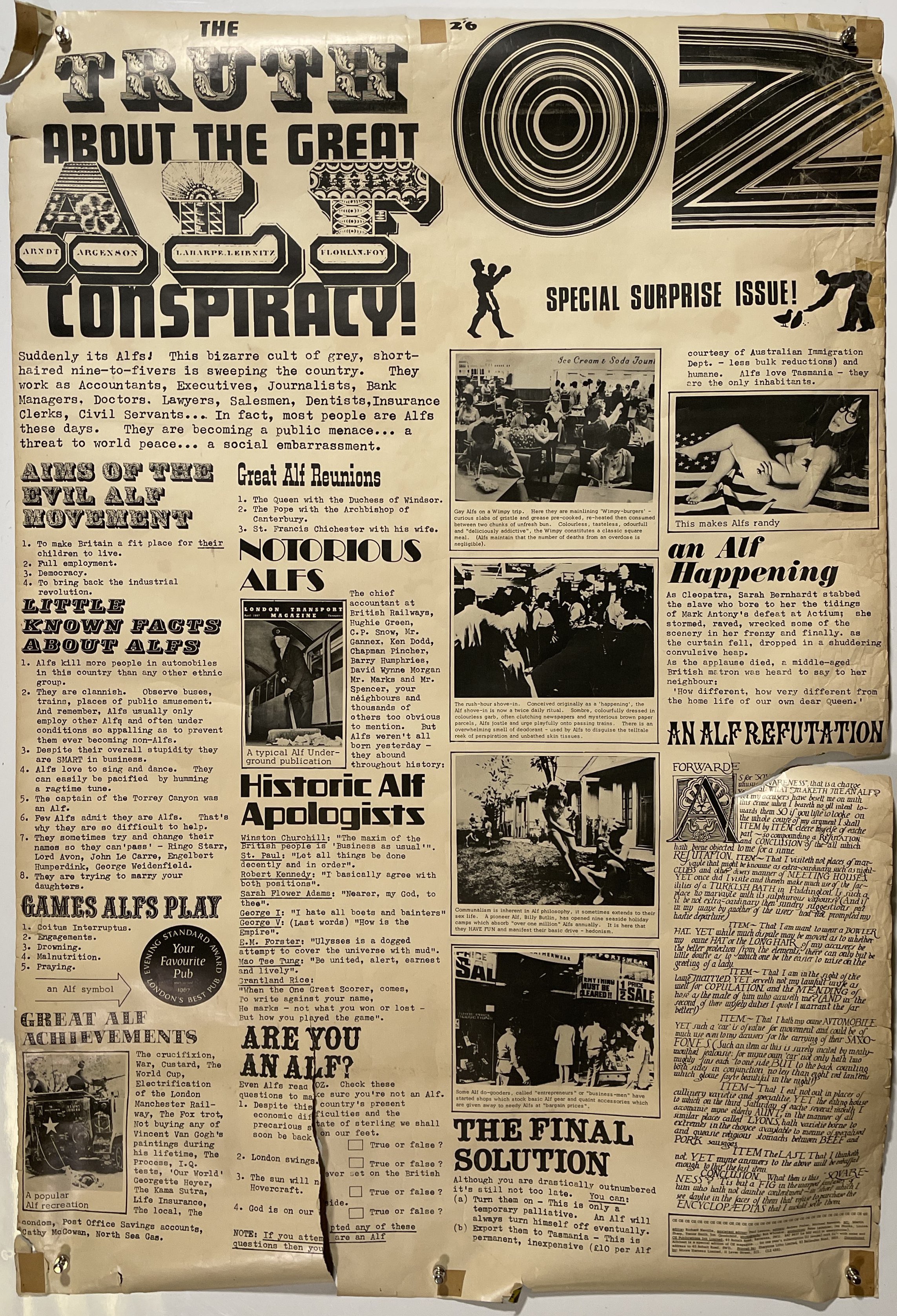 Lot 153 - OZ MAGAZINE POSTERS INC 'PLANT A FLOWER'.