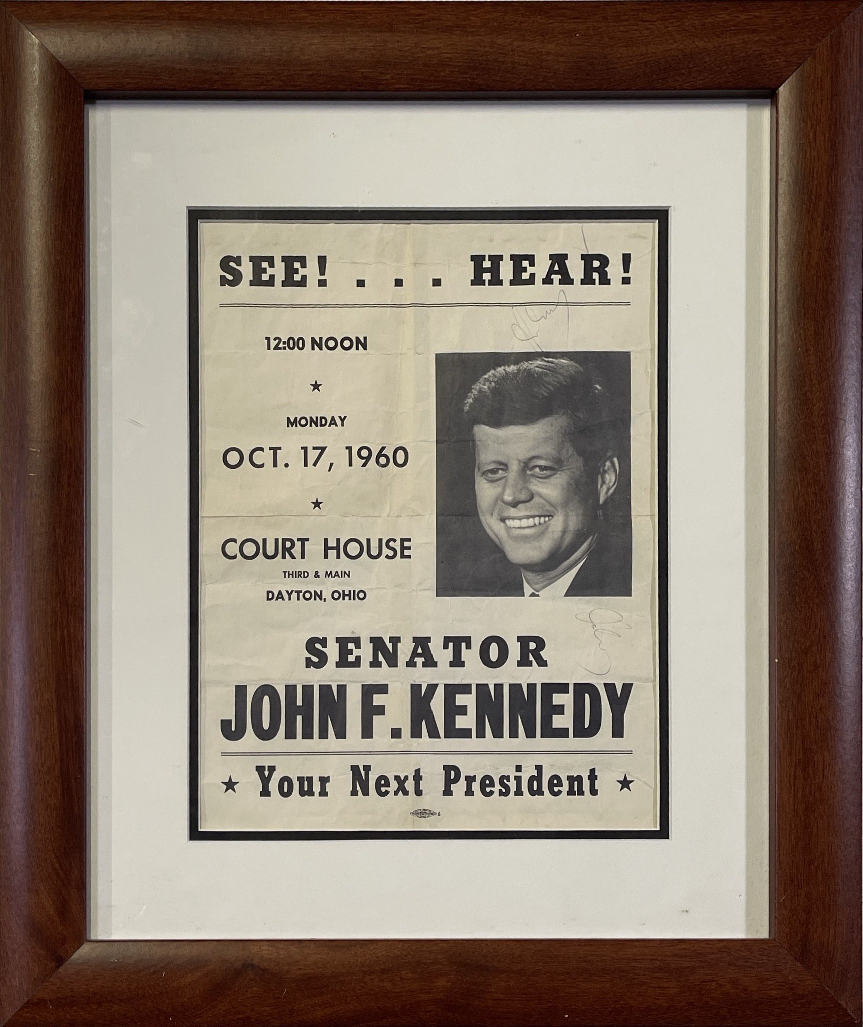 Lot 138 - DOUBLE SIGNED ORIGINAL JFK FLYER.
