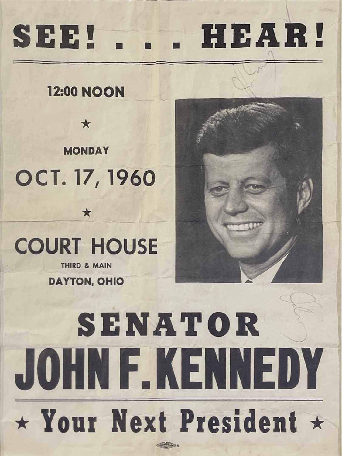 Lot 138 - DOUBLE SIGNED ORIGINAL JFK FLYER.