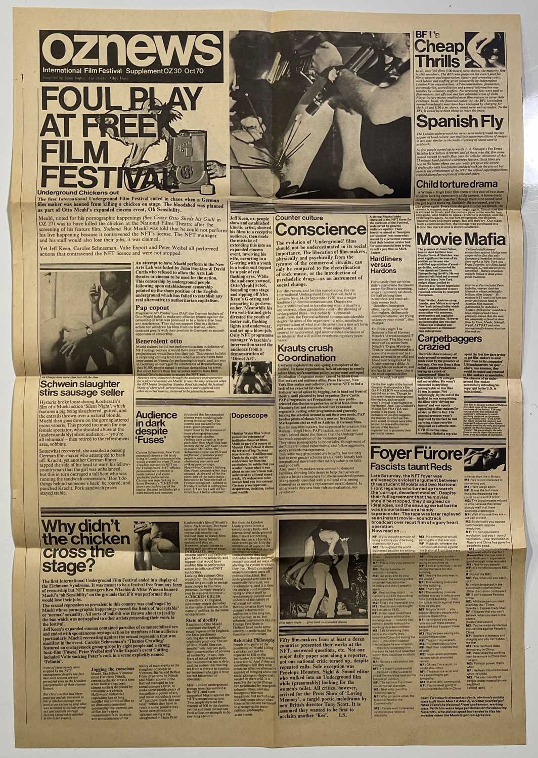 Lot 33 - OZ MAGAZINE - 14 ISSUES / POSTERS.