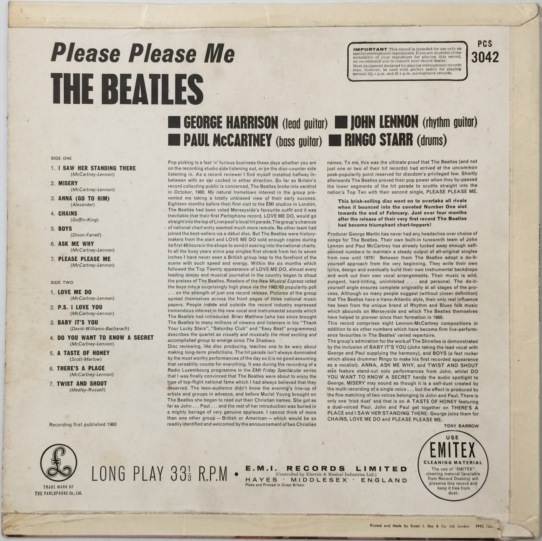 Lot 67 - THE BEATLES - PLEASE PLEASE ME LP (ORIGINAL