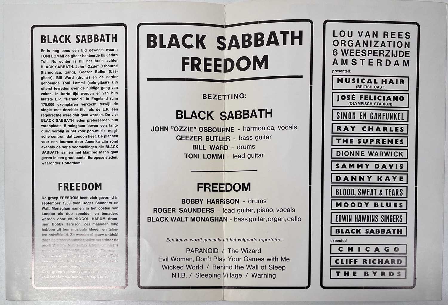 Lot 105 - BLACK SABBATH - A RARE 1971 DUTCH CONCERT