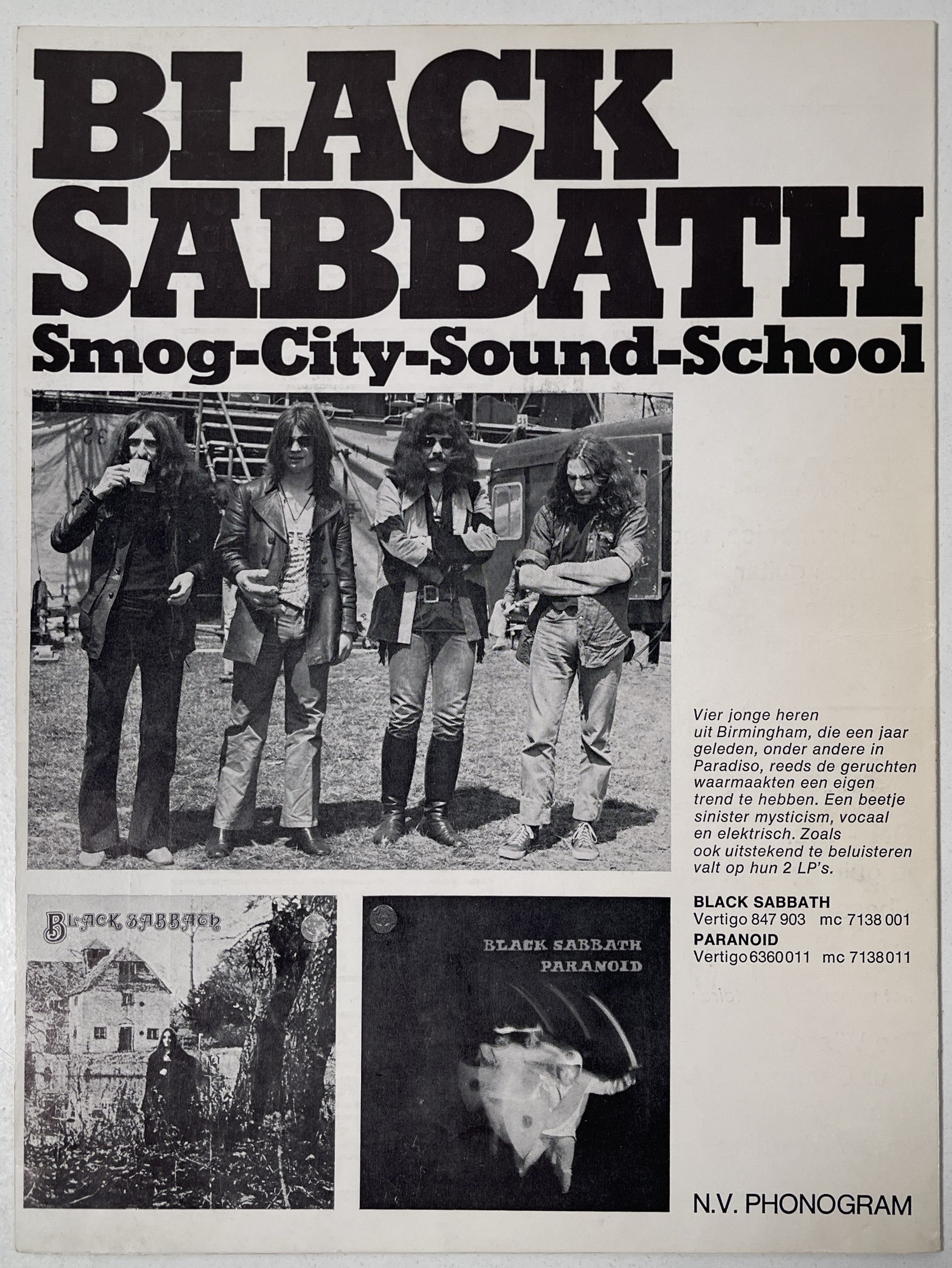 Lot 105 - BLACK SABBATH - A RARE 1971 DUTCH CONCERT