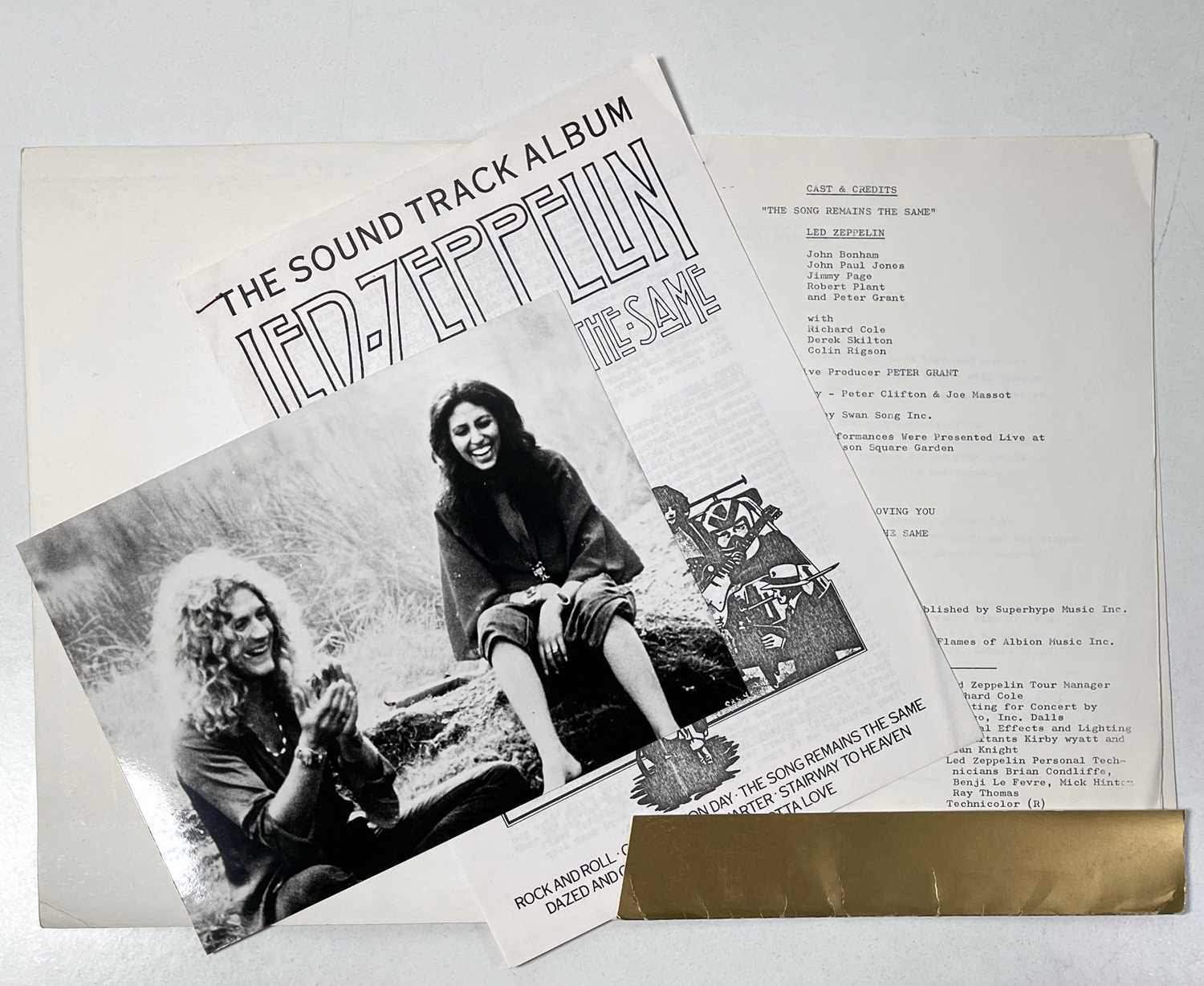 Lot 345 - LED ZEPPELIN - A DUTCH PRESS KIT FOR SONG