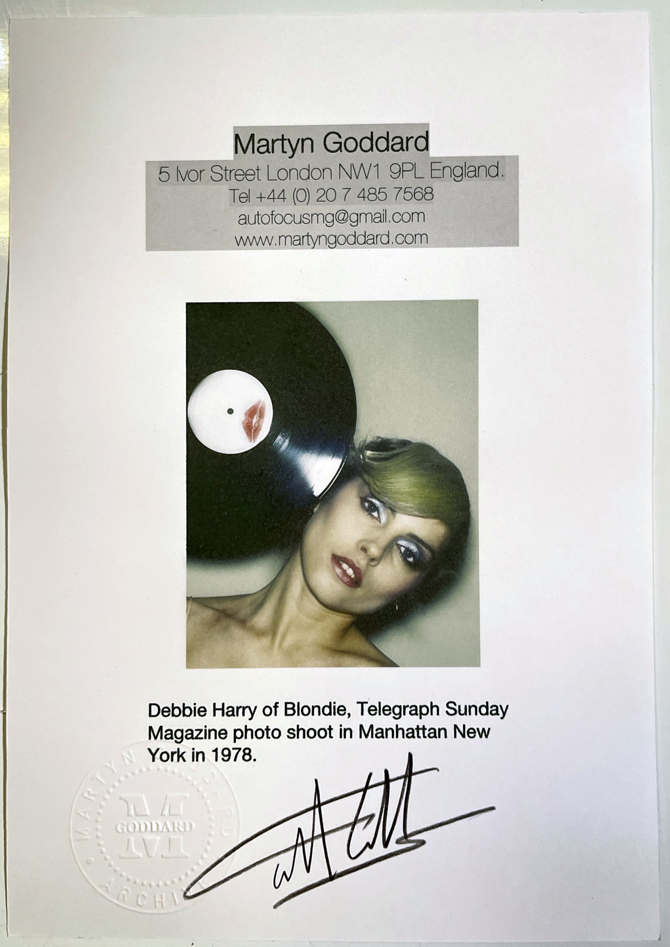 Lot 122 - DEBBIE HARRY / BLONDIE - MARTYN GODDARD