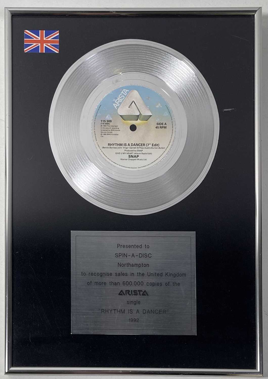 Lot 306 - OFFICIAL BPI SALES DISC FOR SNAP - RHYTHM IS