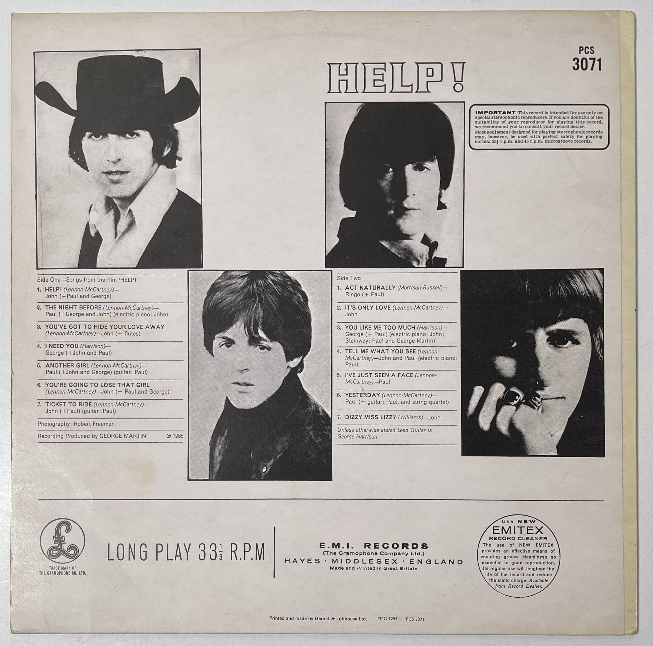 Lot 140 - BEATLES HELP SHELL ALBUM COVER ORIGINAL