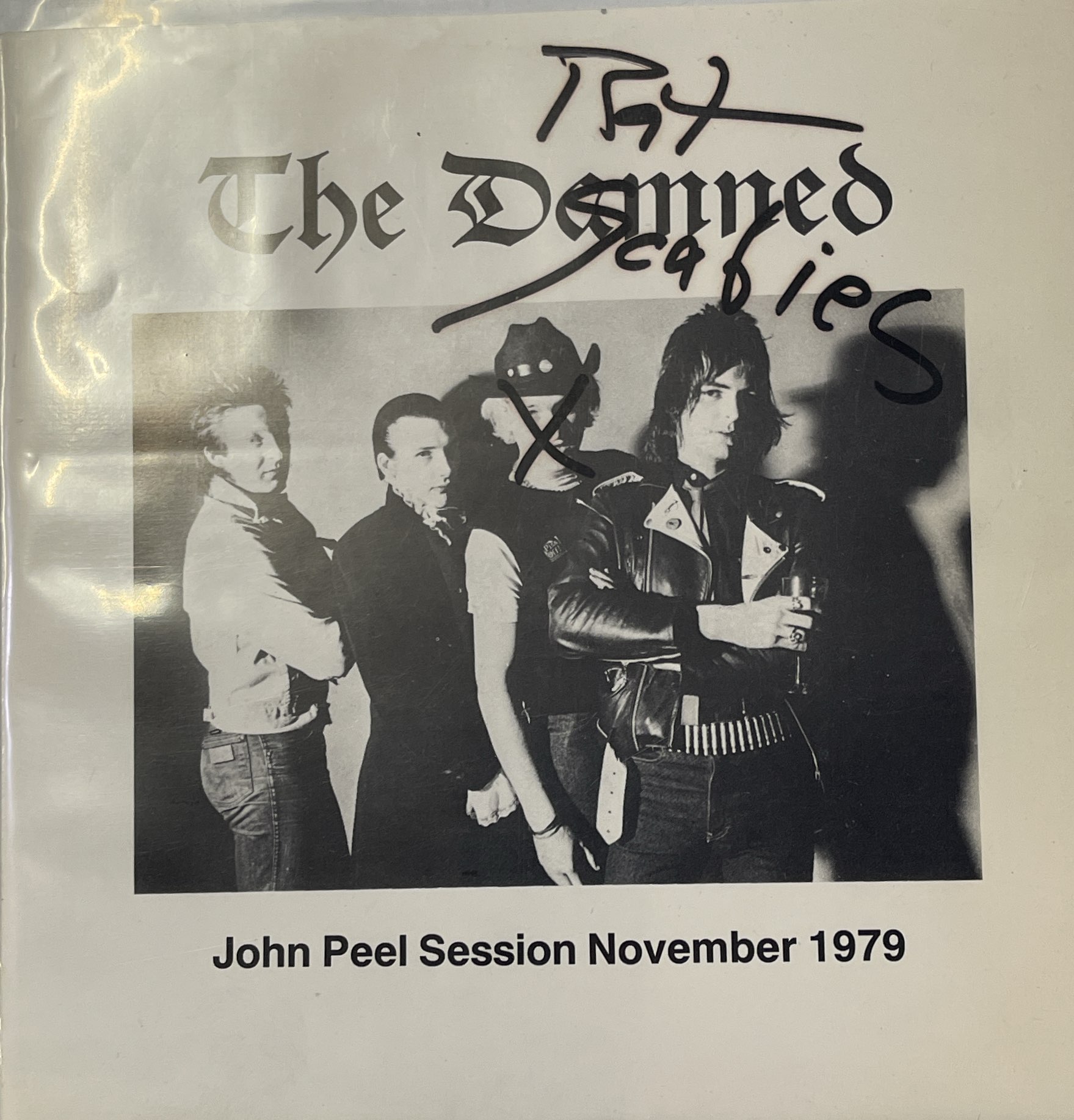 Lot 454 - THE DAMNED - SIGNED LP AND 7" SINGLES.