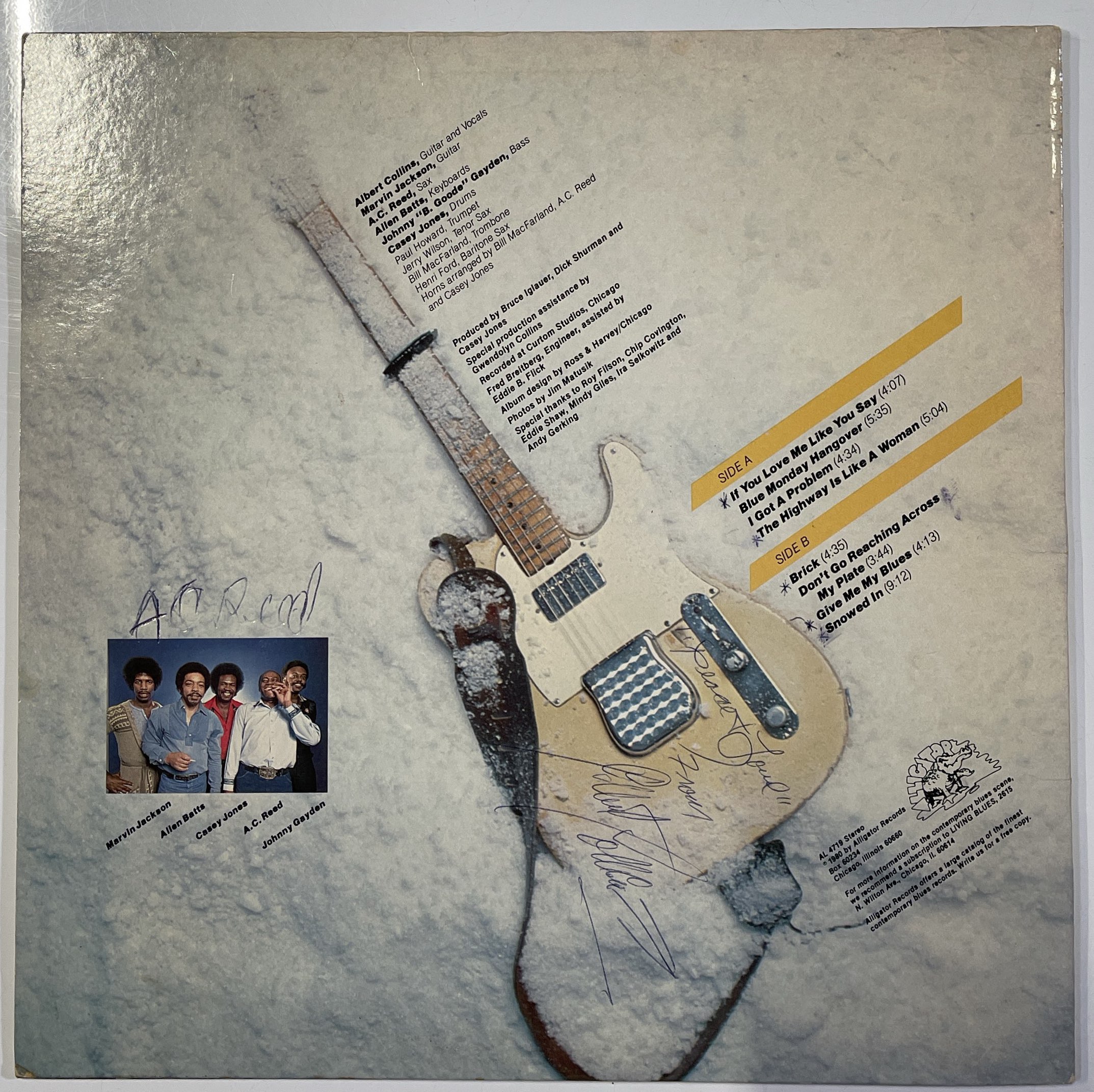 Lot 298 - ALBERT COLLINS - SIGNED LP.