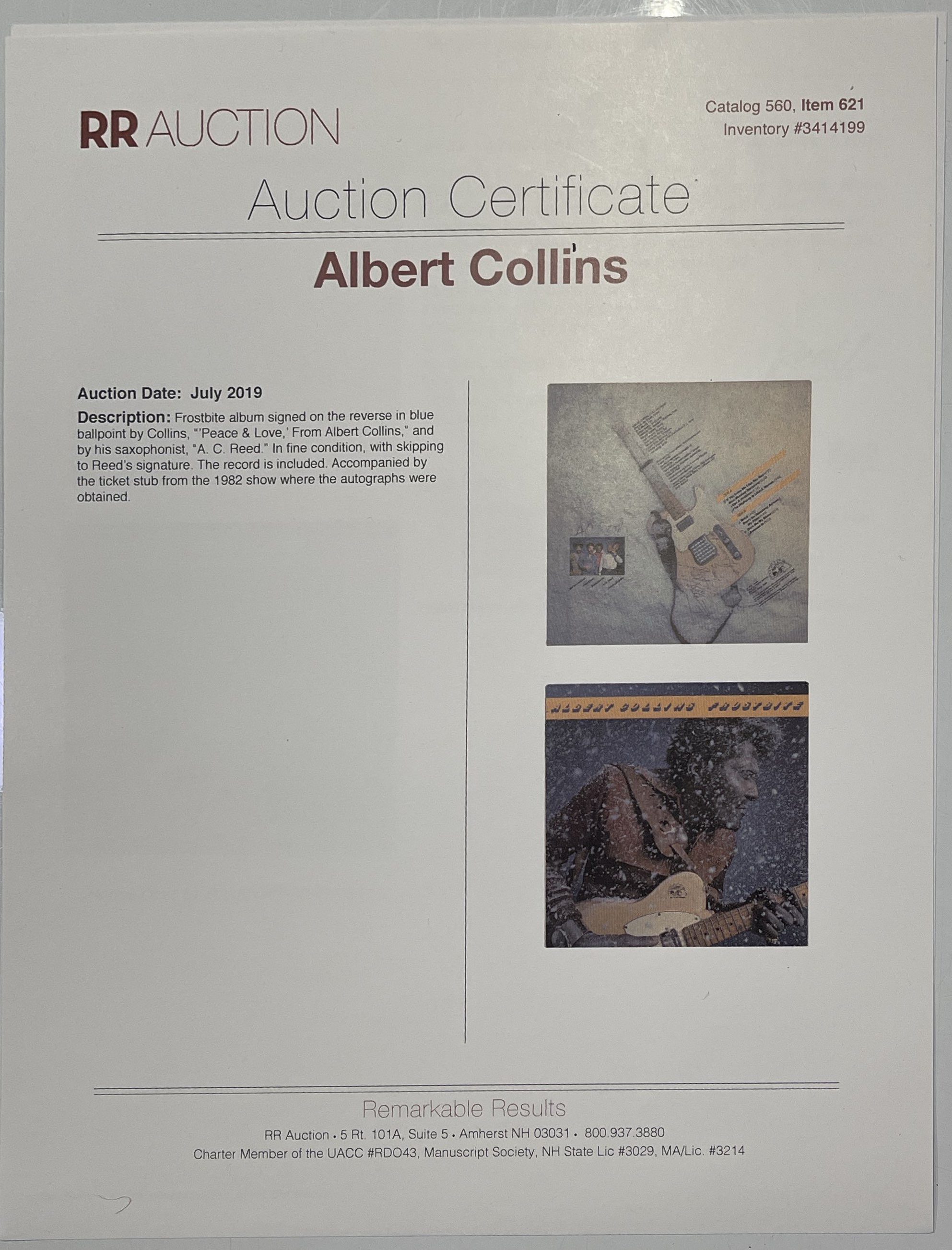 Lot 298 - ALBERT COLLINS - SIGNED LP.