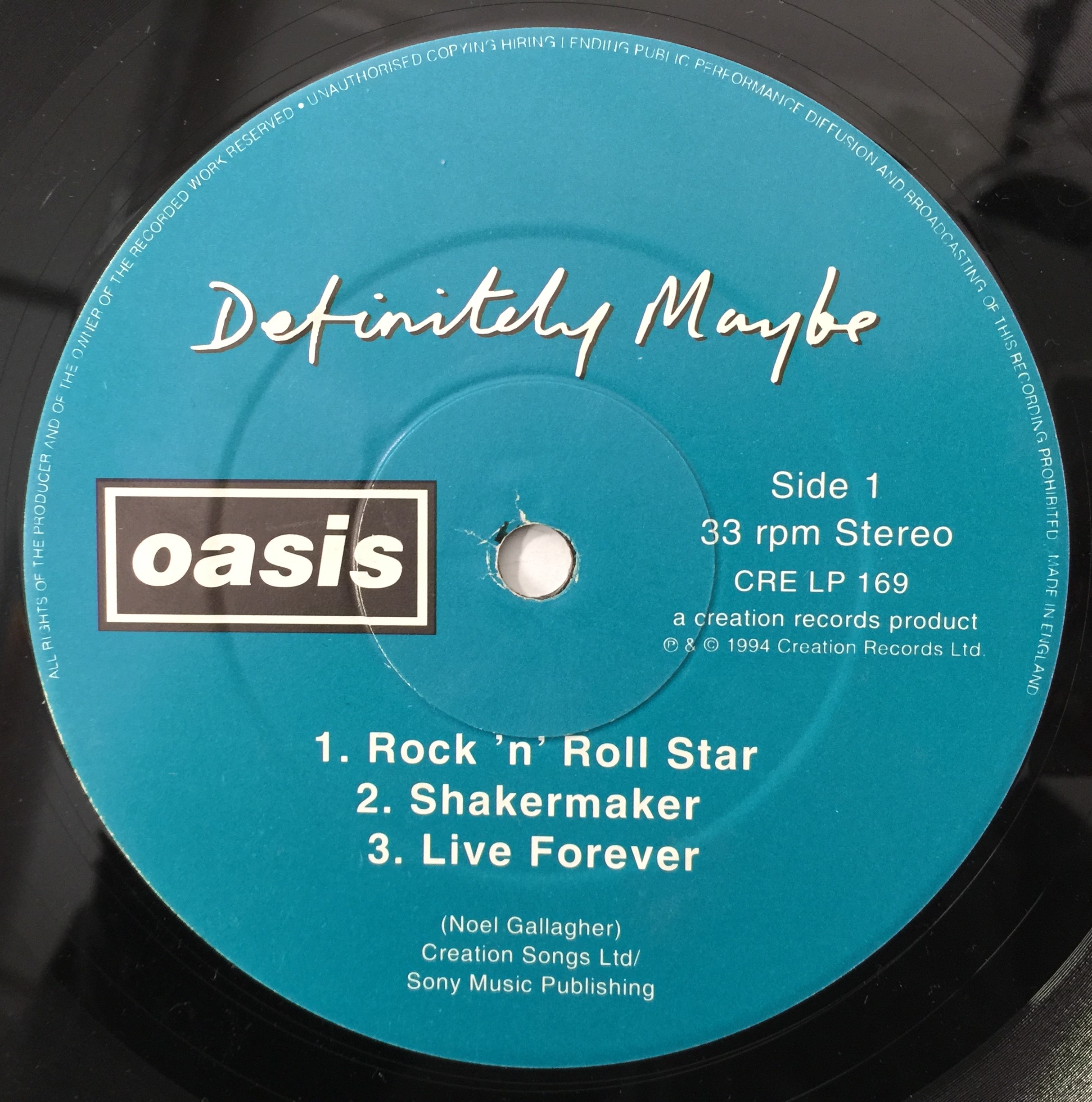 Lot 318 - OASIS - DEFINITELY MAYBE LP (UK OG - DAMONT
