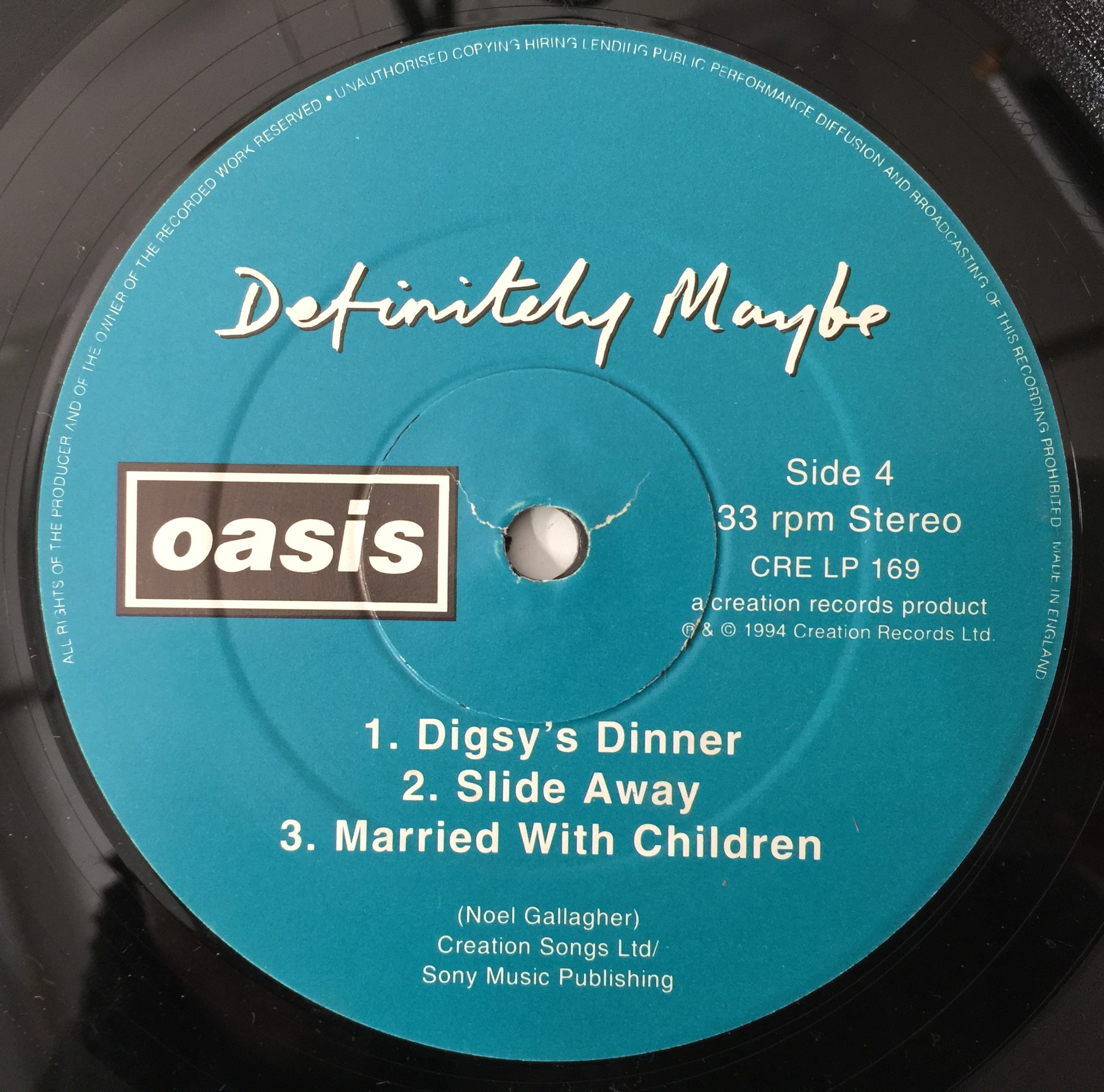 Lot 318 - OASIS - DEFINITELY MAYBE LP (UK OG - DAMONT