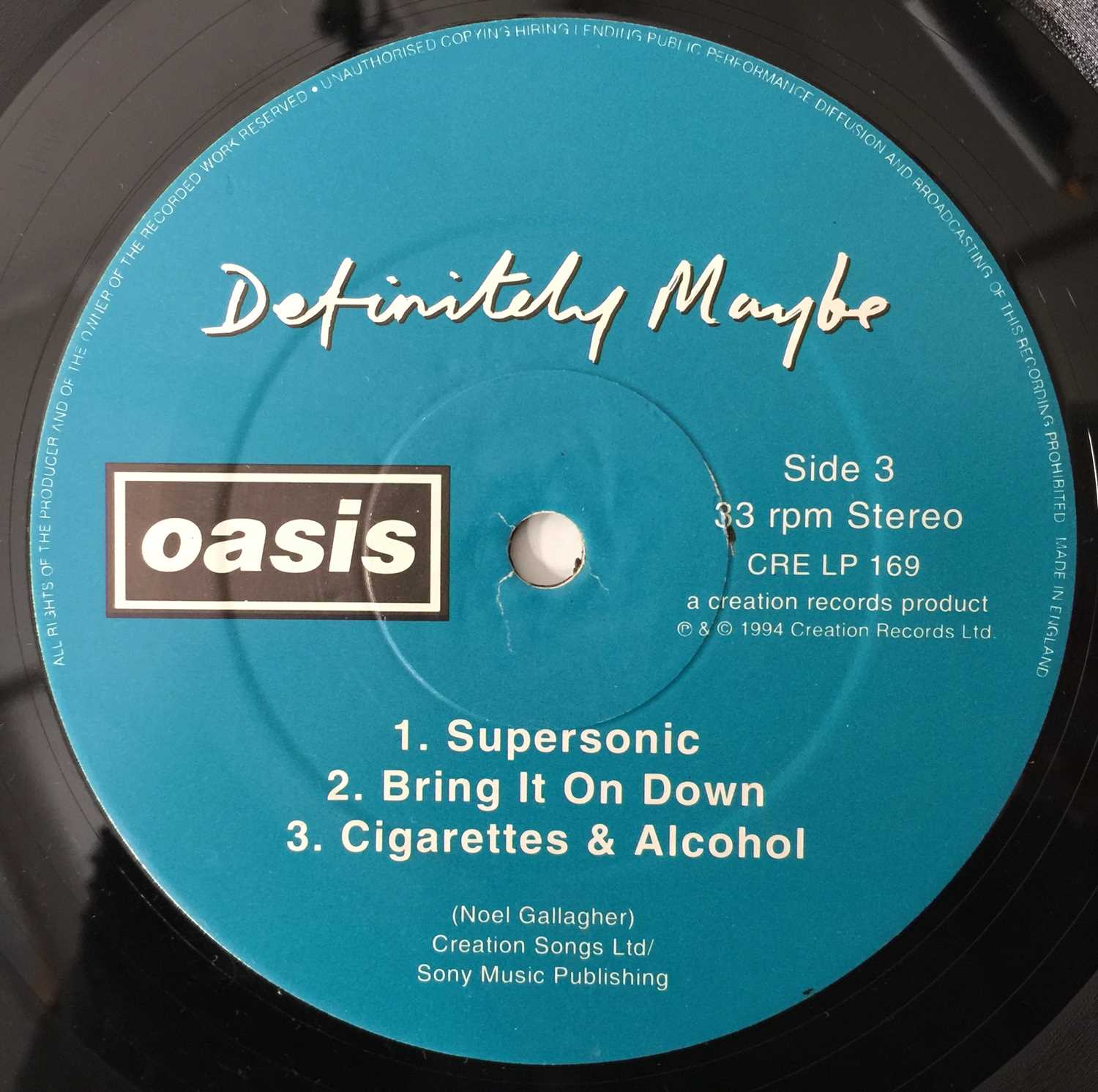 Lot 318 - OASIS - DEFINITELY MAYBE LP (UK OG - DAMONT