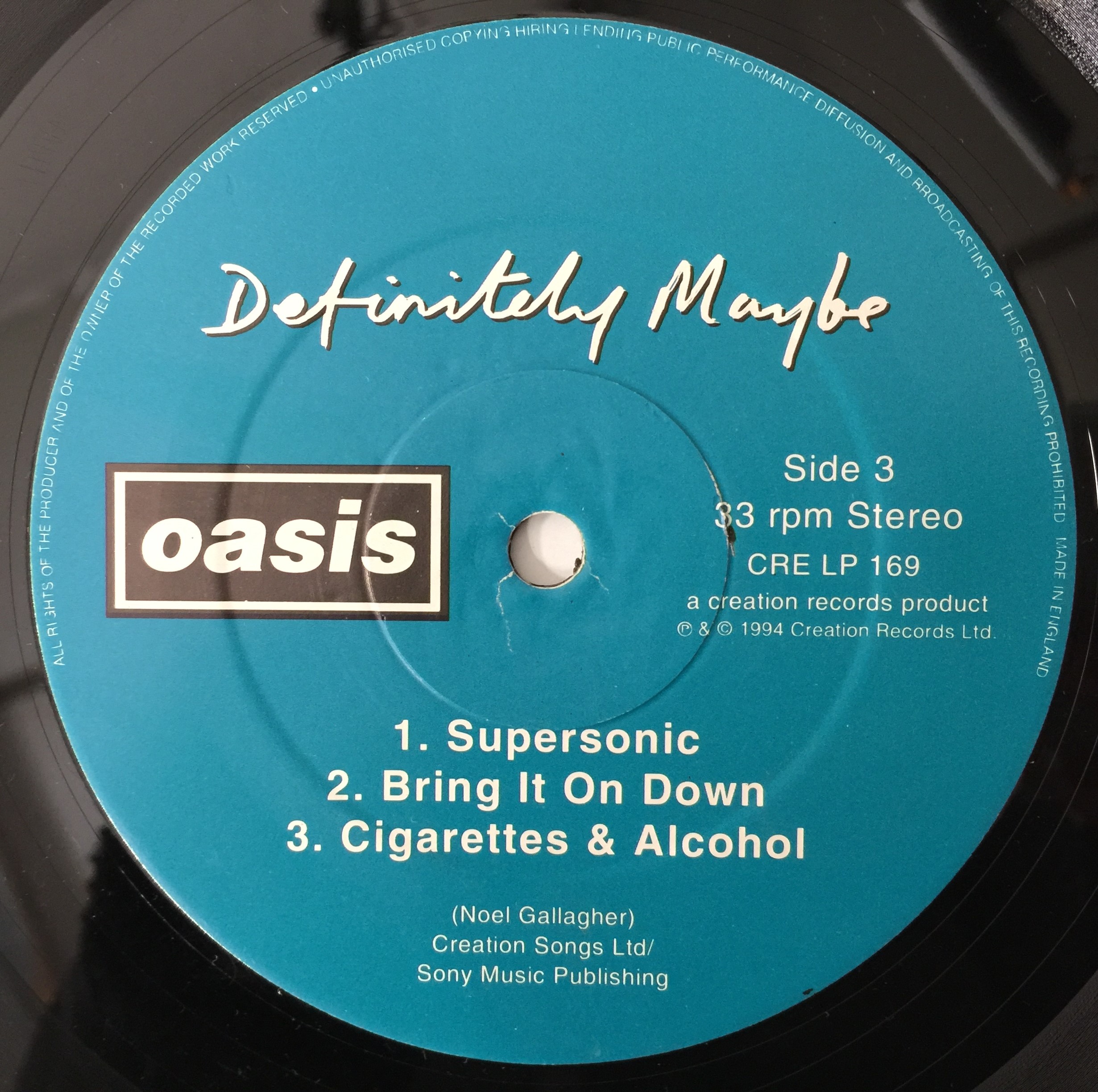 Lot 318 - OASIS - DEFINITELY MAYBE LP (UK OG - DAMONT
