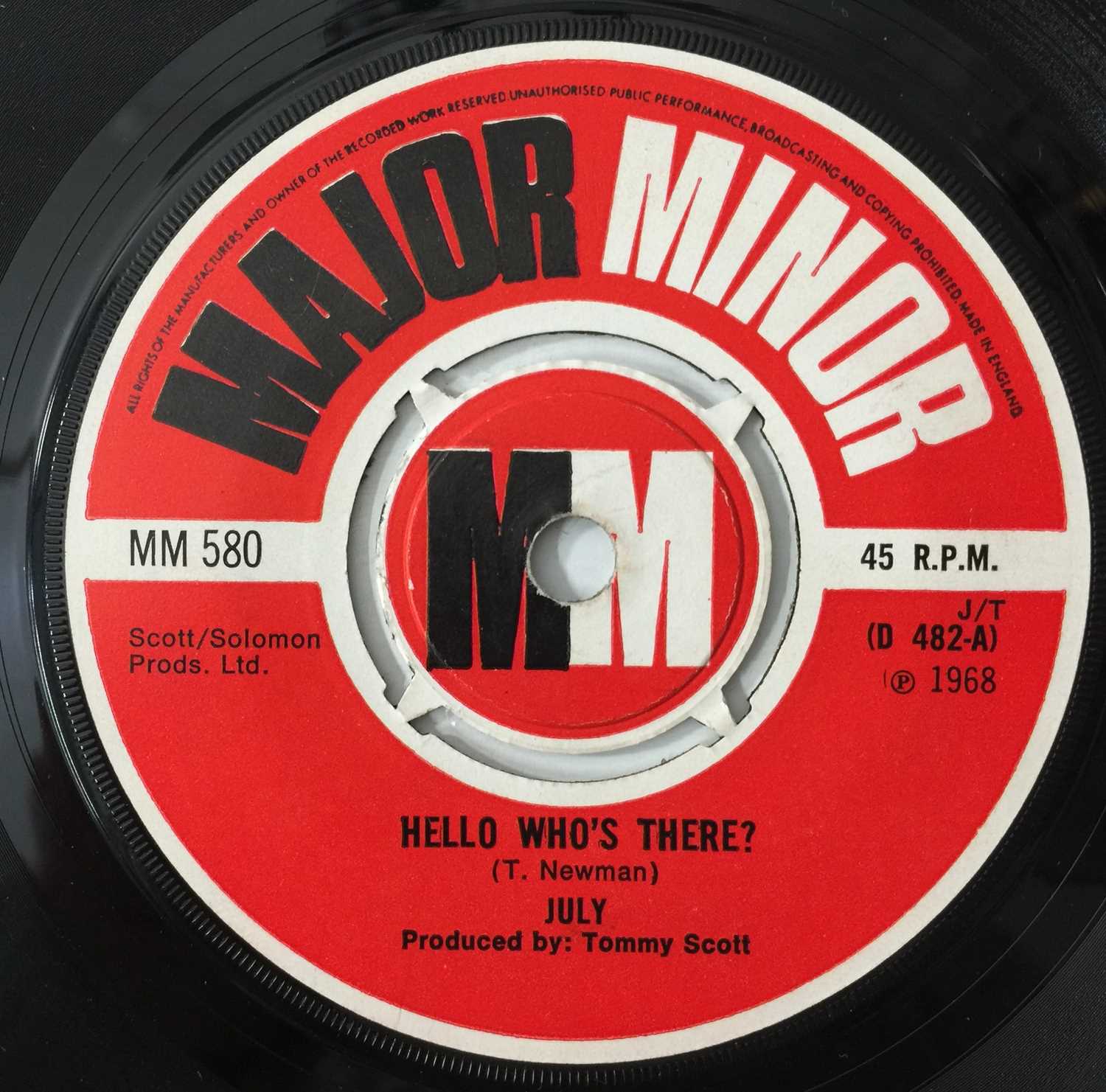 Lot 367 - JULY - HELLO WHO'S THERE? 7" (MAJOR MINOR