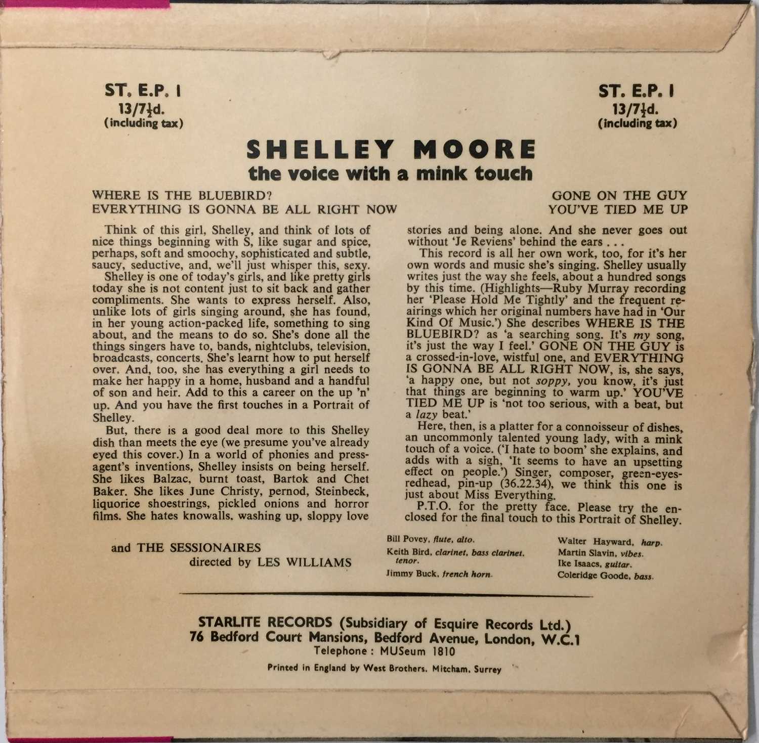 Lot 375 - SHELLEY MOORE - PORTRAIT OF SHELLEY (ST.E.P