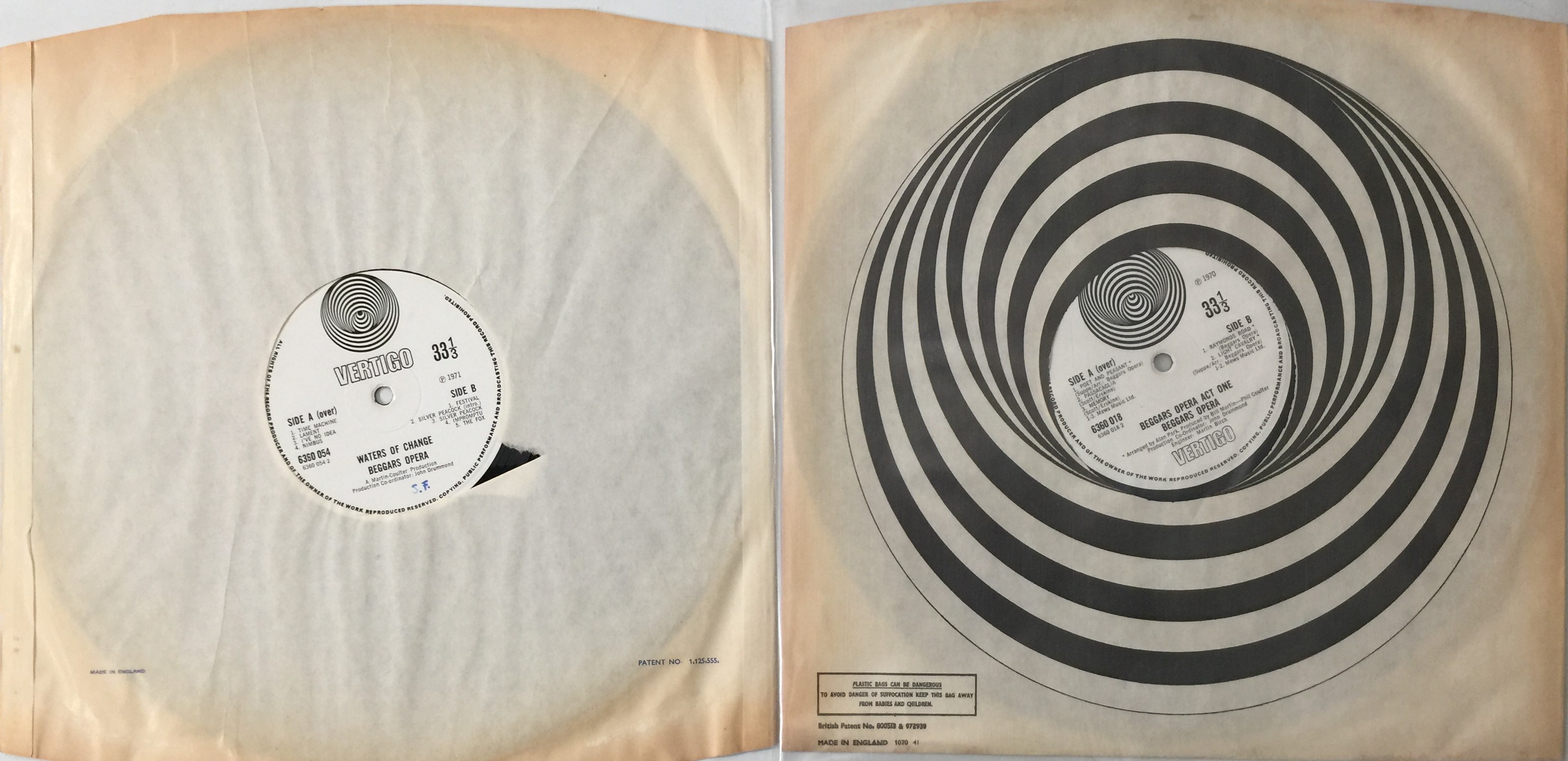 Lot 325 - BEGGARS OPERA - VERTIGO SWIRL LP PACK