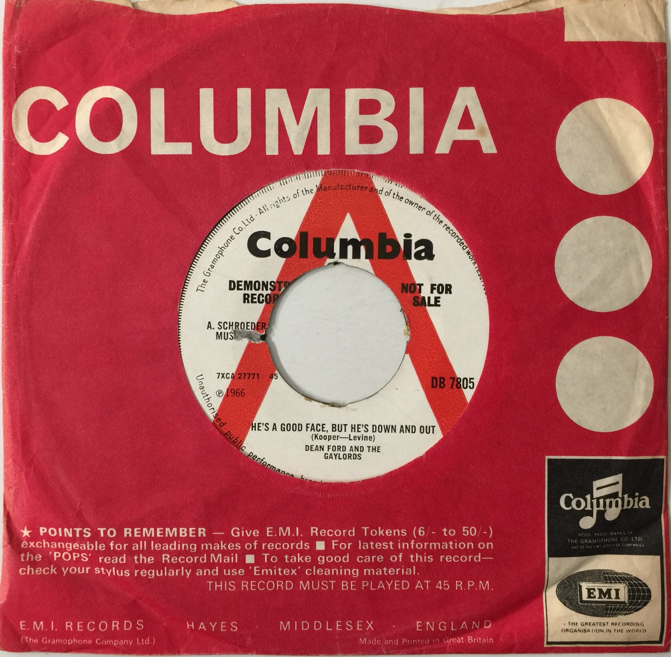 Lot 383 - DEAN FORD AND THE GAYLORDS - HE'S A GOOD