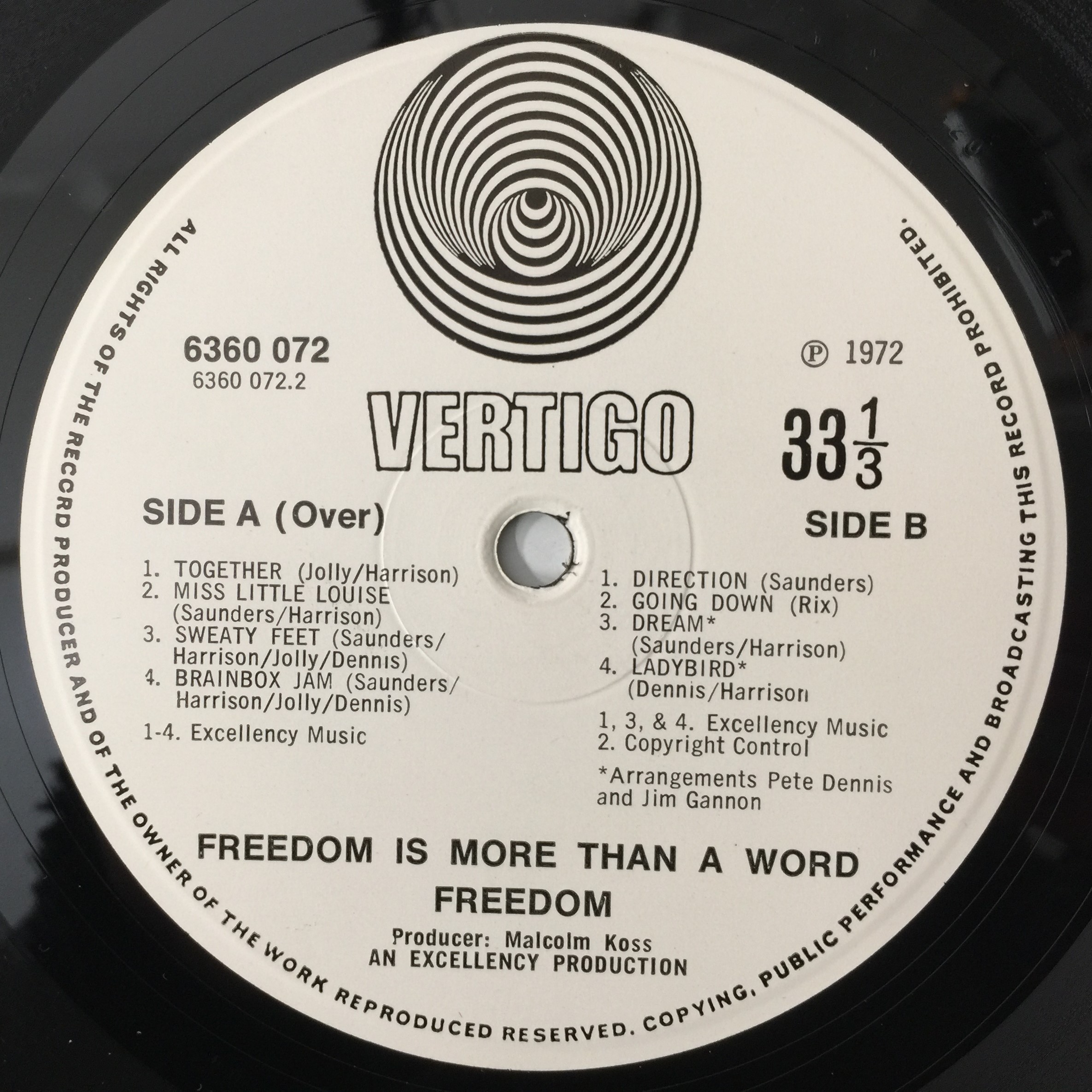 Lot 342 - FREEDOM - FREEDOM IS MORE THAN A WORD LP (UK