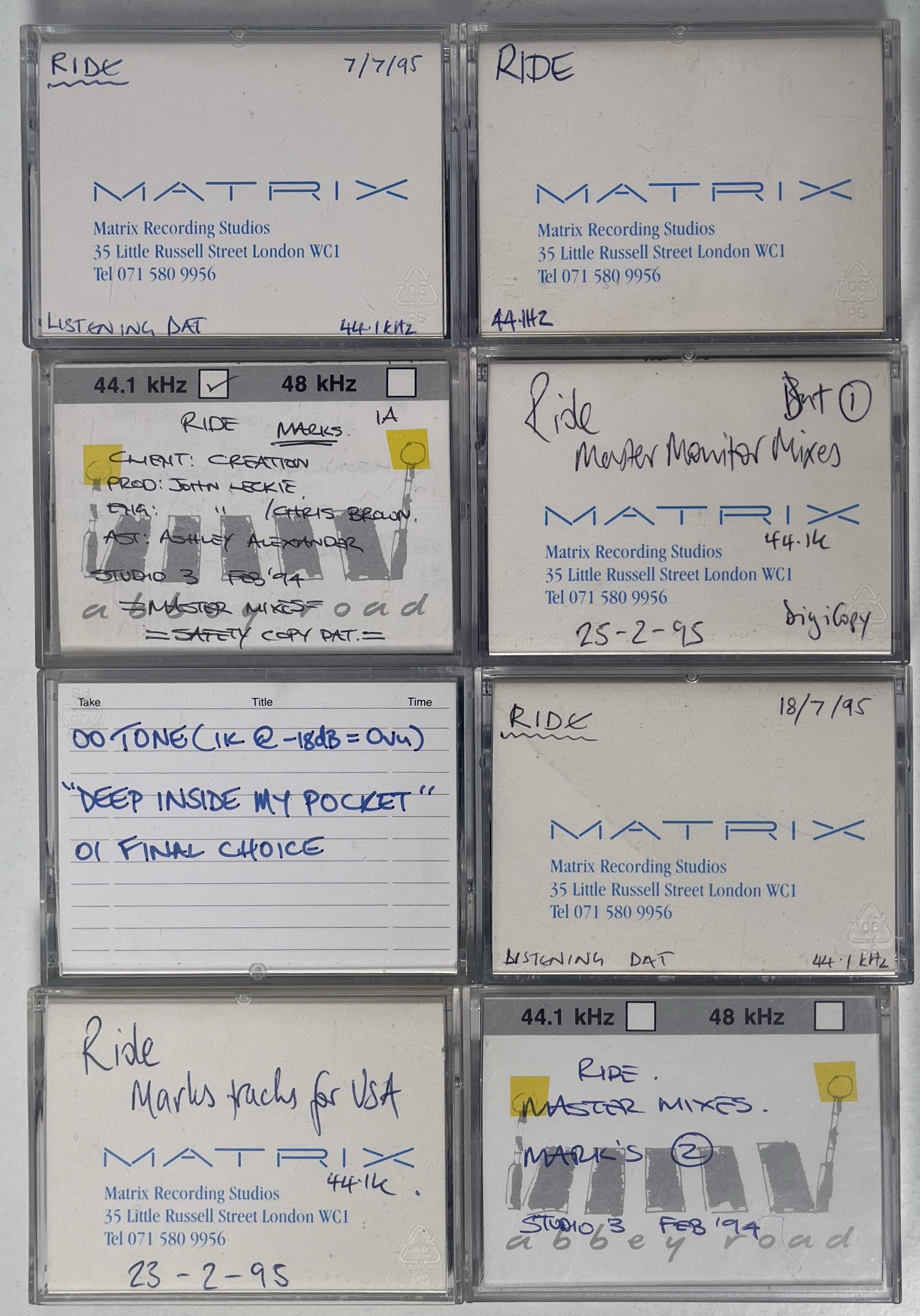 Lot 212 - RIDE - EARLY STUDIO DEMOS.