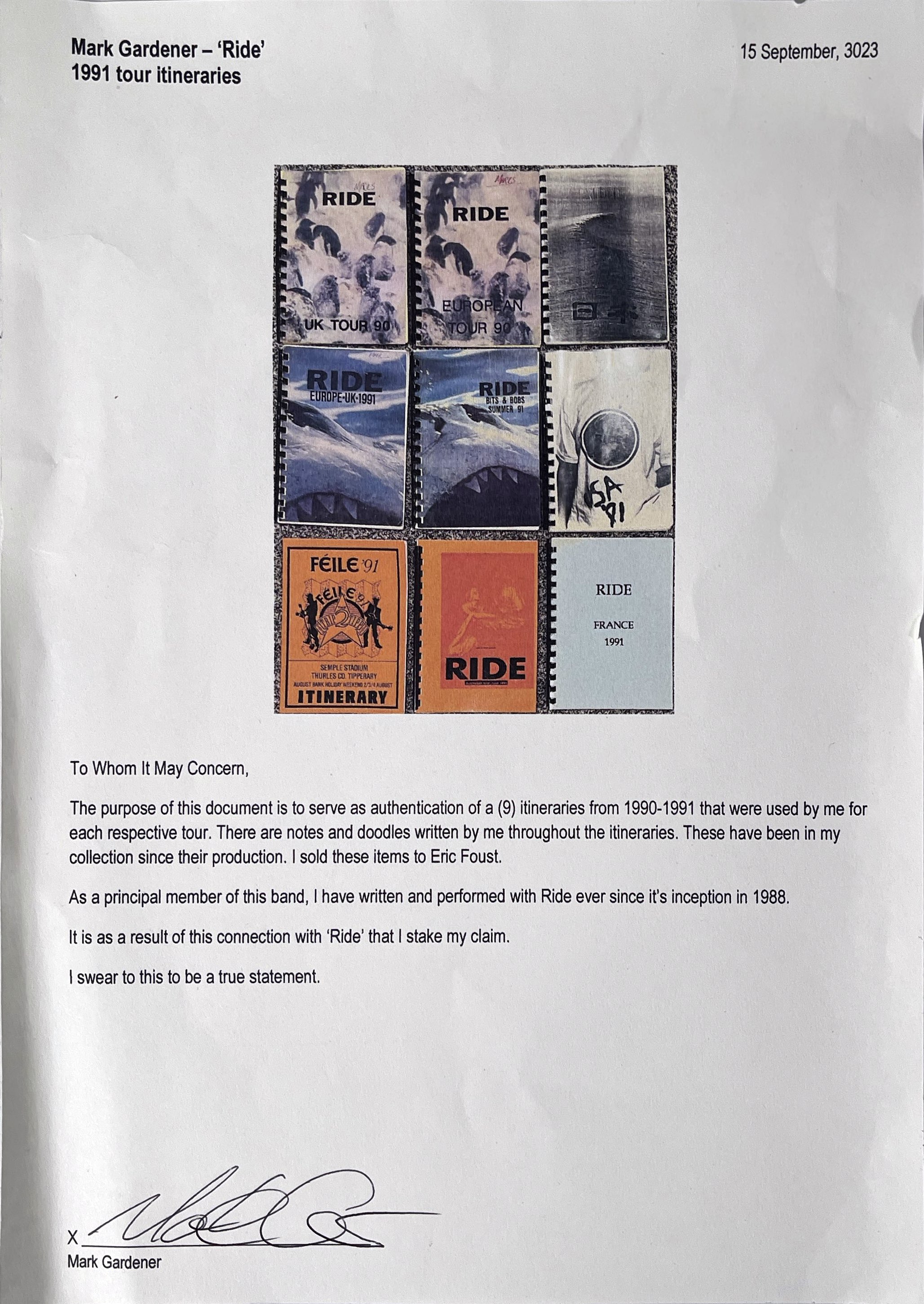 Lot 214 - RIDE - ORIGINAL COLLECTION OF ITINERARIES