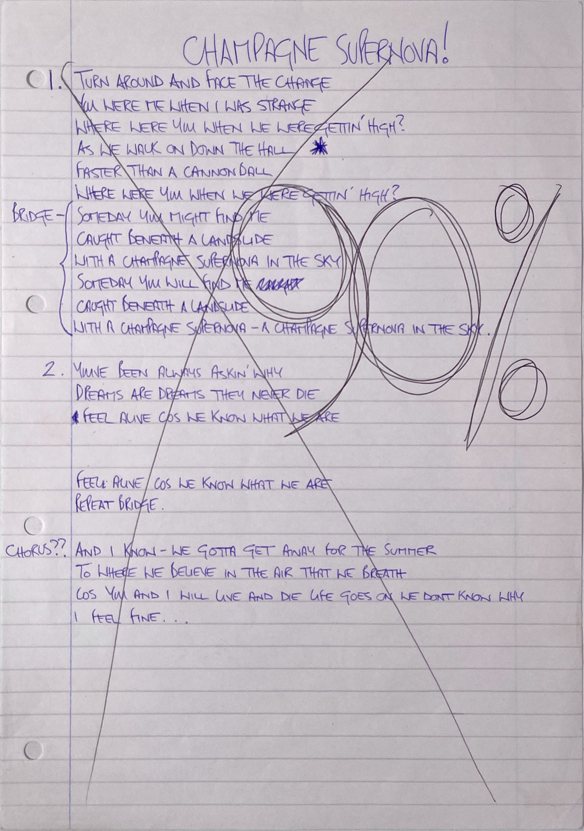 Lot 190 - OASIS - THE NOTEBOOK - NOEL GALLAGHER'S