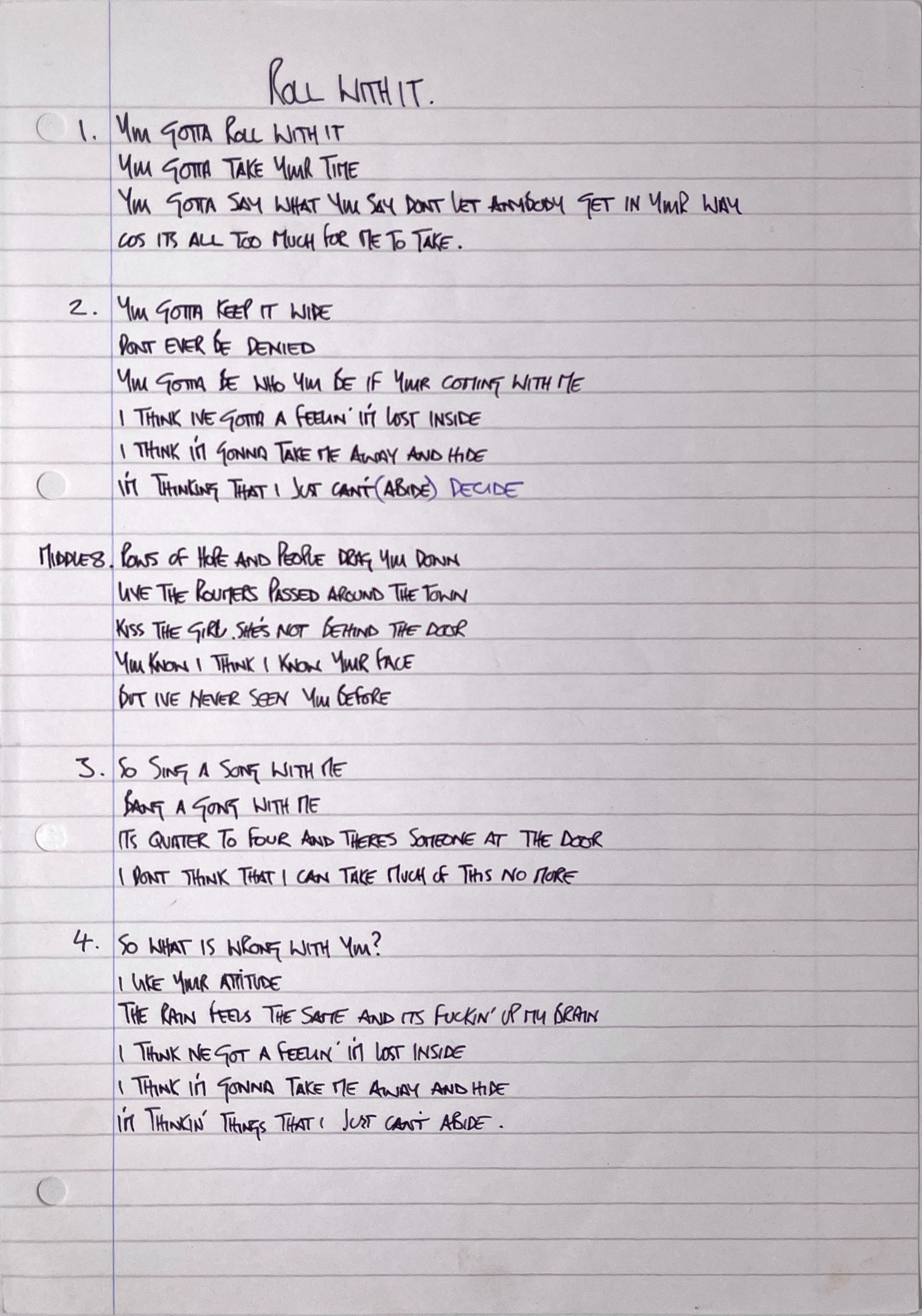 Lot 190 - OASIS - THE NOTEBOOK - NOEL GALLAGHER'S
