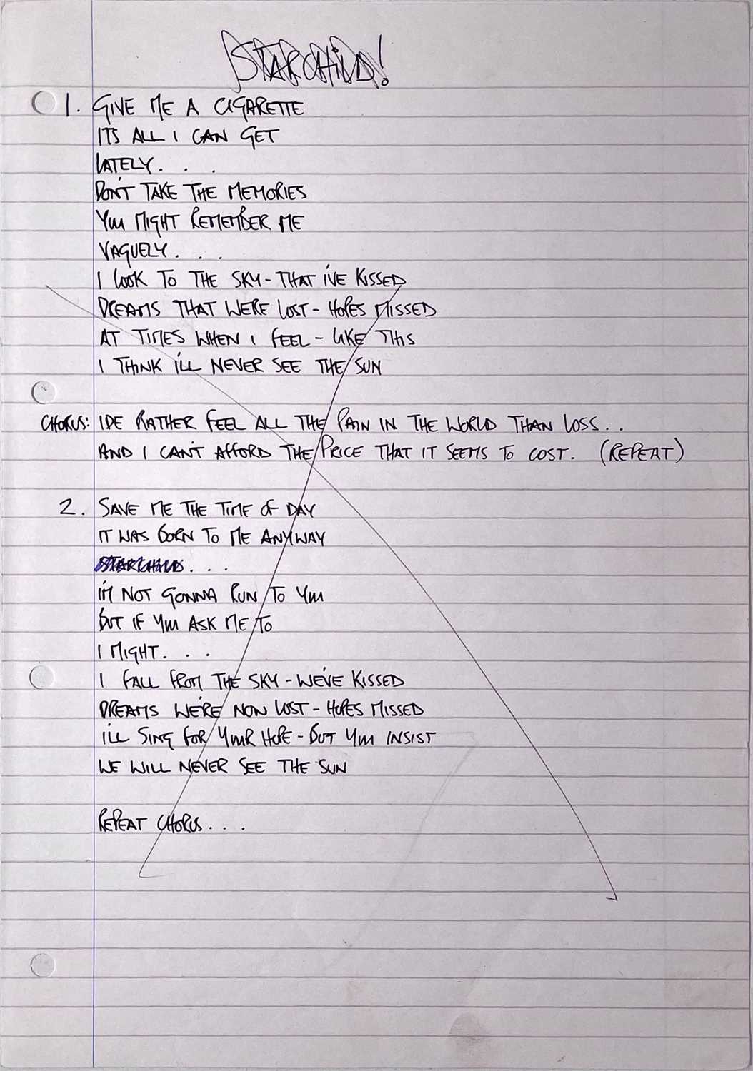 Lot 190 - OASIS - THE NOTEBOOK - NOEL GALLAGHER'S