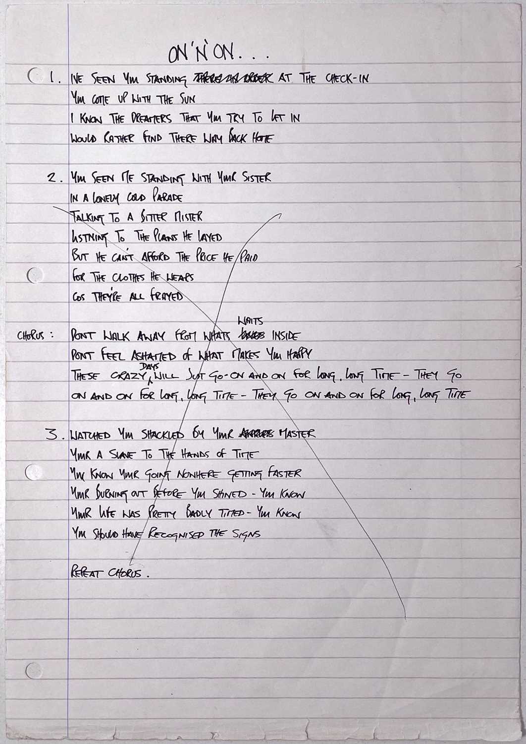 Lot 190 - OASIS - THE NOTEBOOK - NOEL GALLAGHER'S
