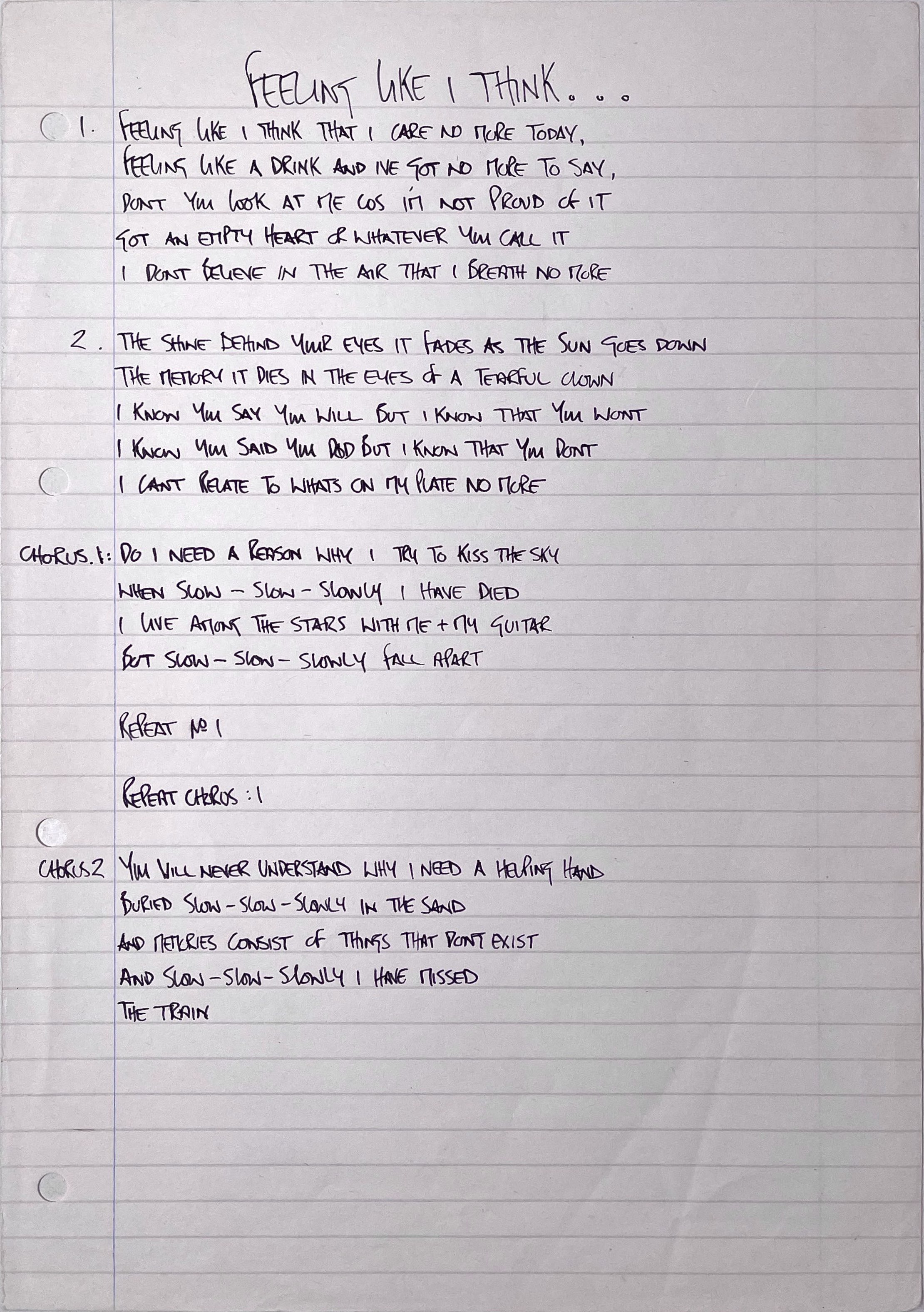 Lot 190 - OASIS - THE NOTEBOOK - NOEL GALLAGHER'S