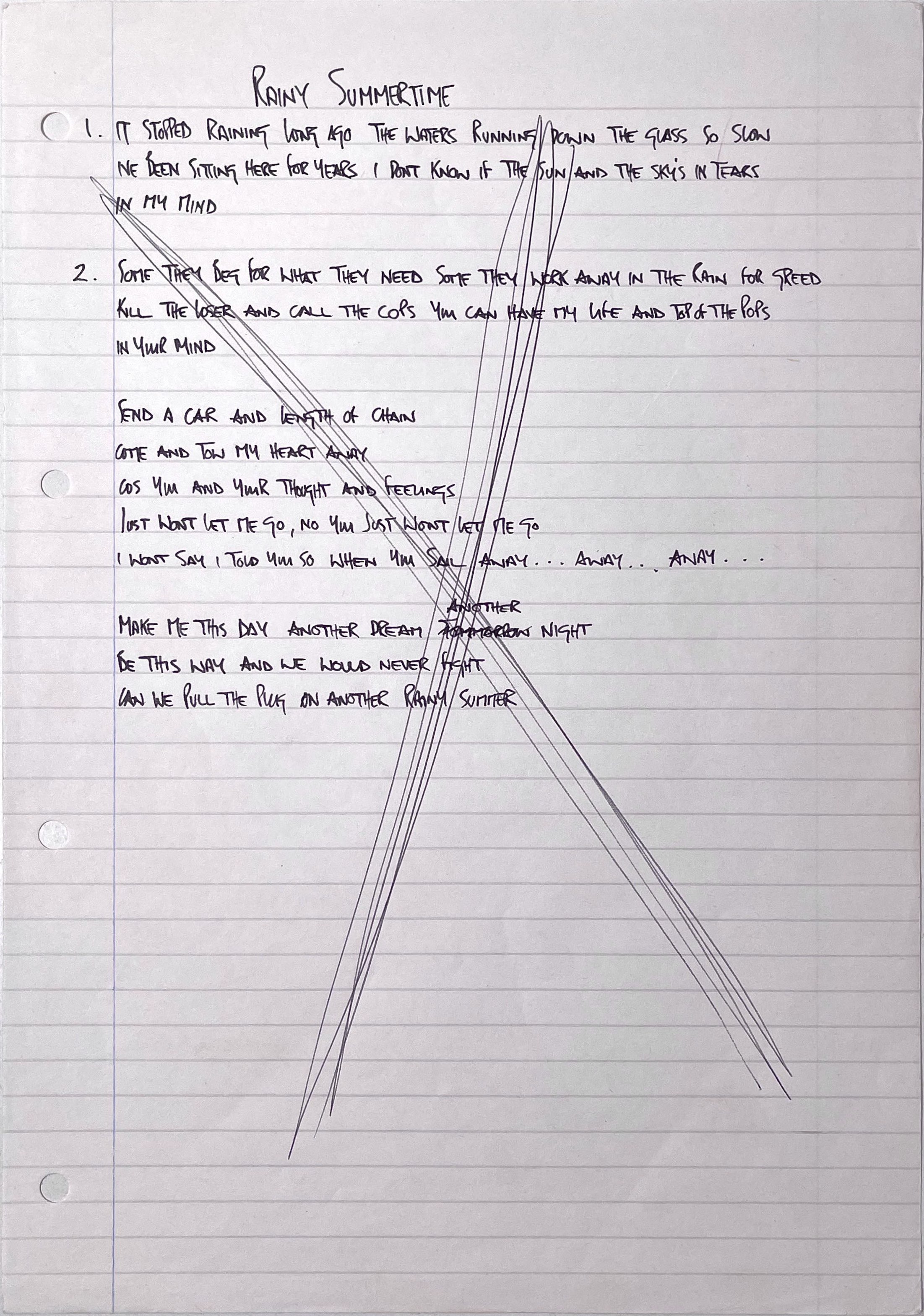 Lot 190 - OASIS - THE NOTEBOOK - NOEL GALLAGHER'S
