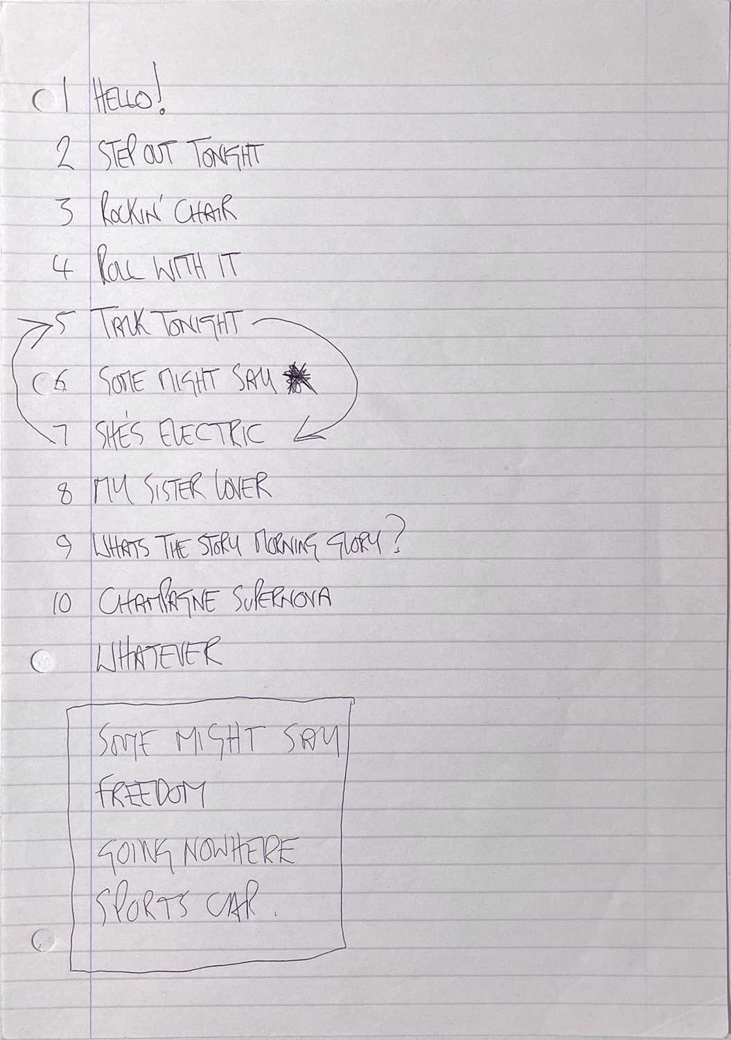 Lot 190 - OASIS - THE NOTEBOOK - NOEL GALLAGHER'S