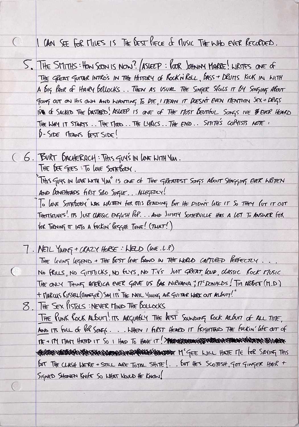 Lot 190 - OASIS - THE NOTEBOOK - NOEL GALLAGHER'S