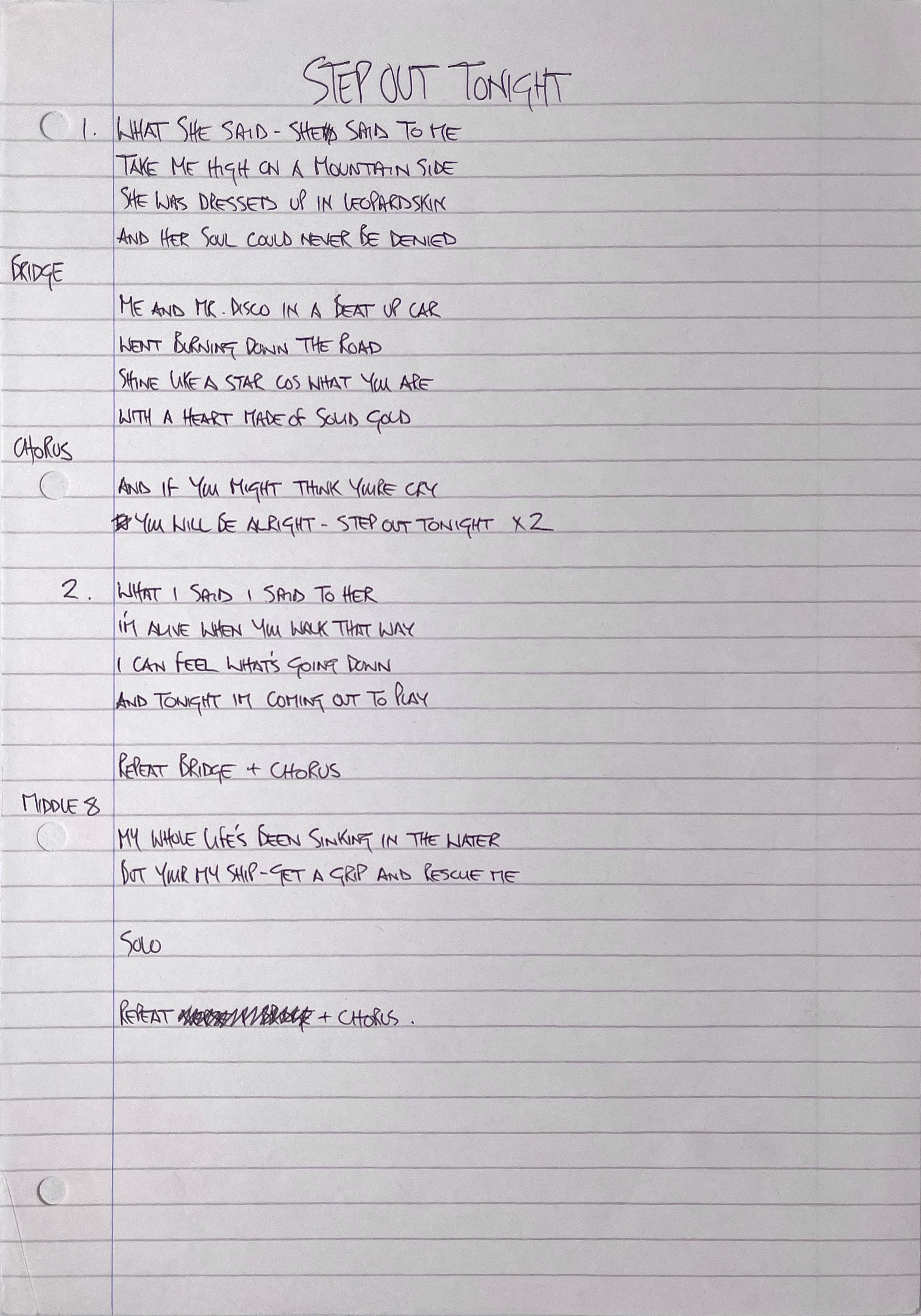 Lot 190 - OASIS - THE NOTEBOOK - NOEL GALLAGHER'S