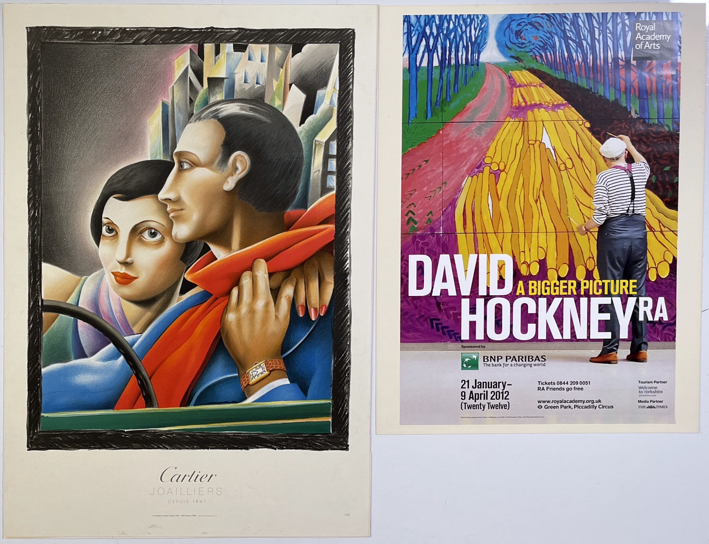 Lot 94 - ADVERTISING POSTERS - CARTIER / HOCKNEY,