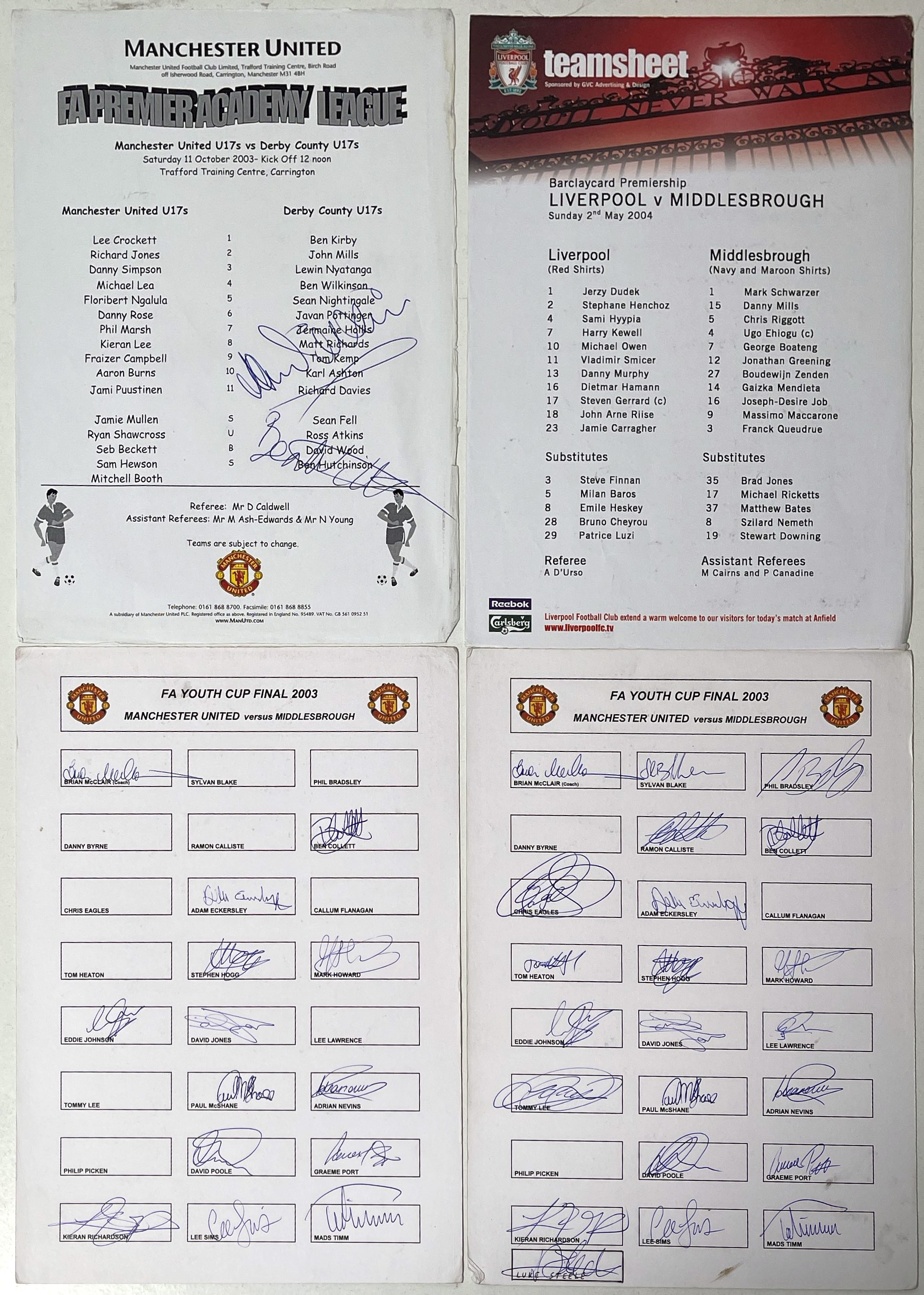 Lot 339 - FOOTBALL AUTOGRAPHS - MANCHESTER UNITED