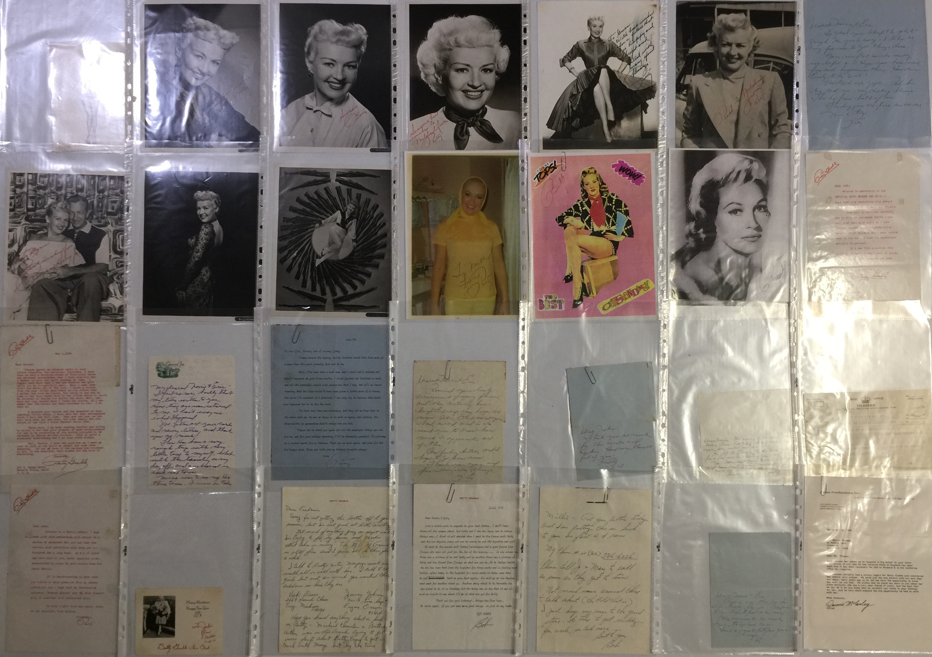 Lot 134 - BETTY GRABLE - COLLECTION OF SIGNED