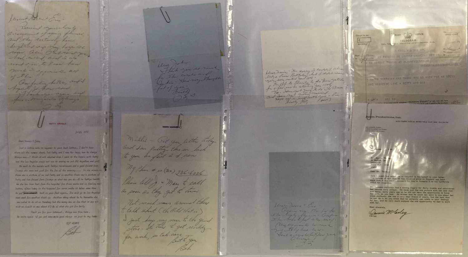 Lot 134 - BETTY GRABLE - COLLECTION OF SIGNED