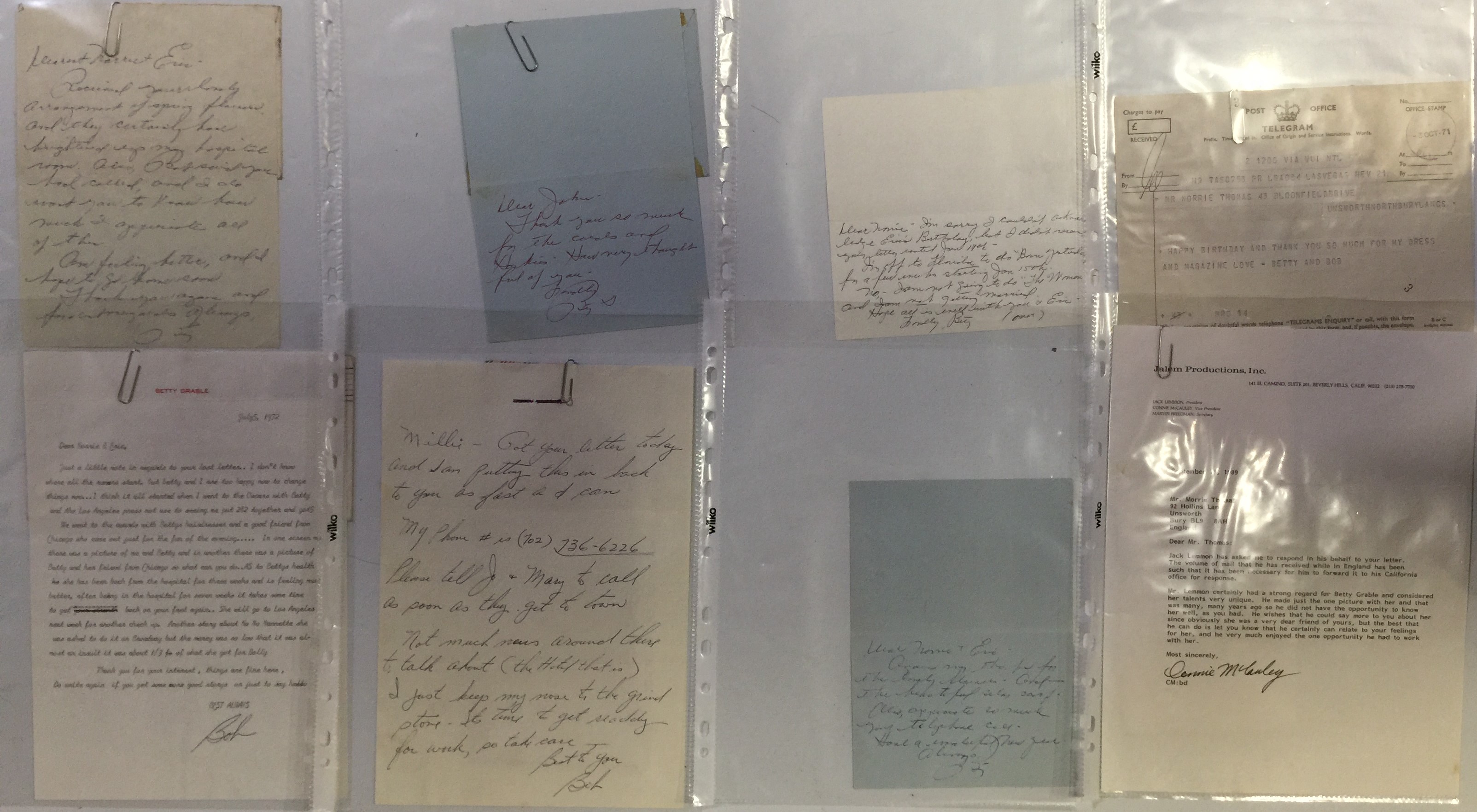 Lot 134 - BETTY GRABLE - COLLECTION OF SIGNED