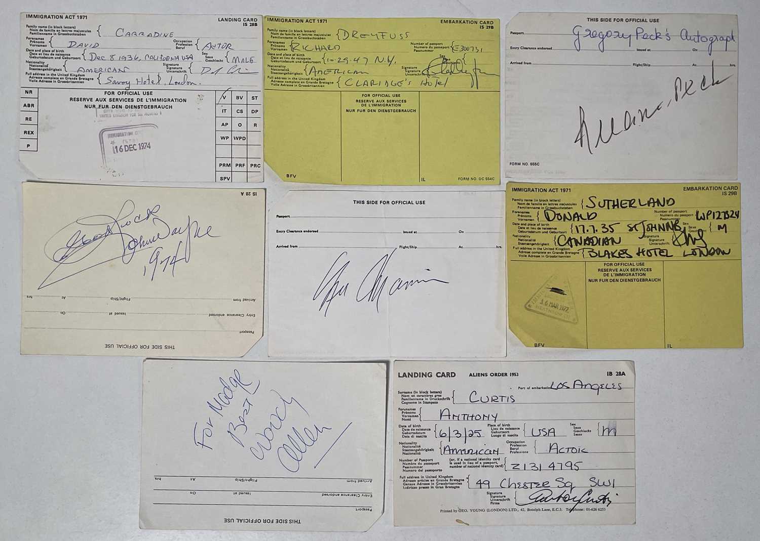 Lot 136 - FILM STAR AUTOGRAPHS INC WOODY ALLEN.