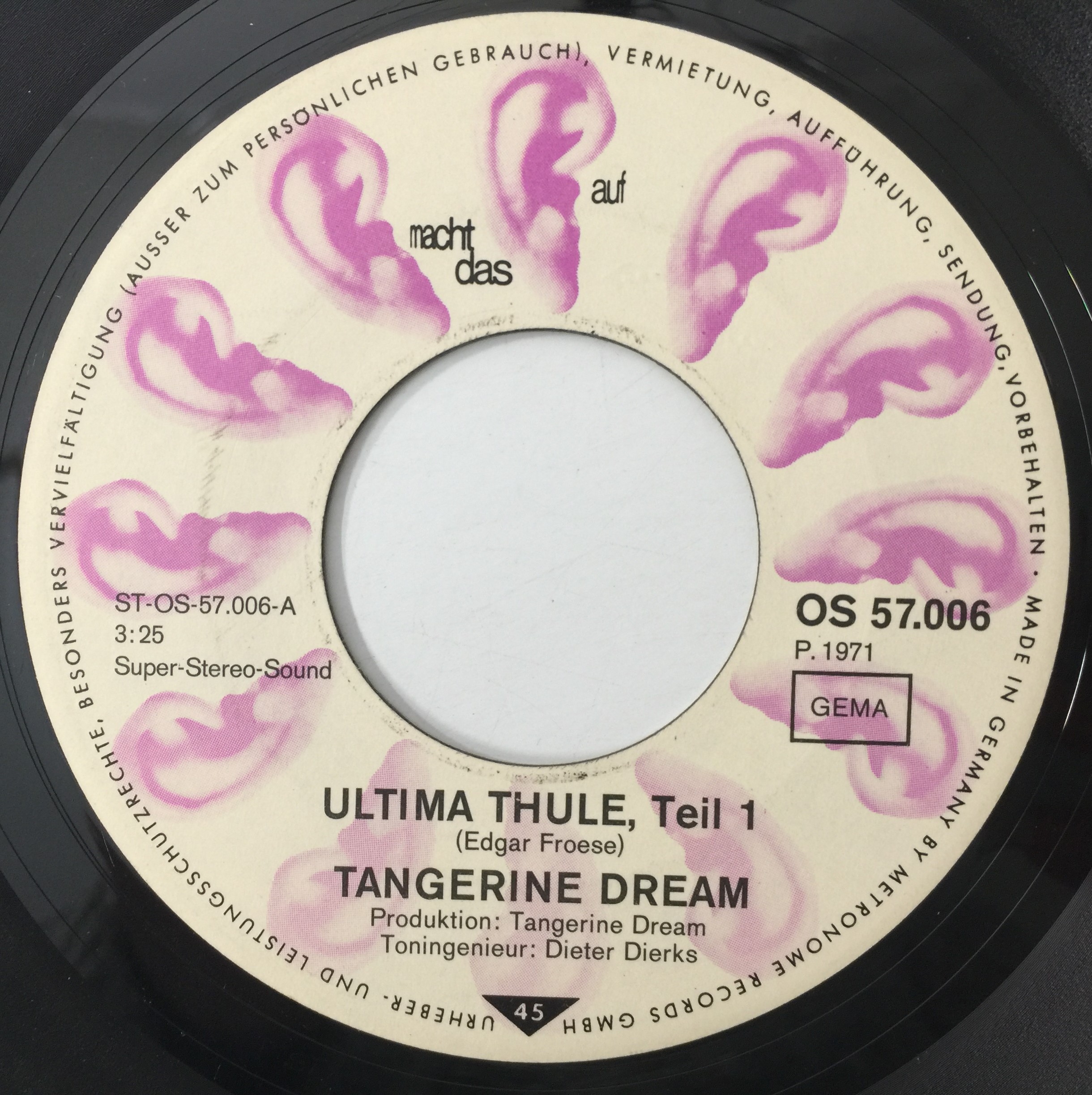 Lot 163 - TANGERINE DREAM - ULTIMA THULE 7" (ORIGINAL