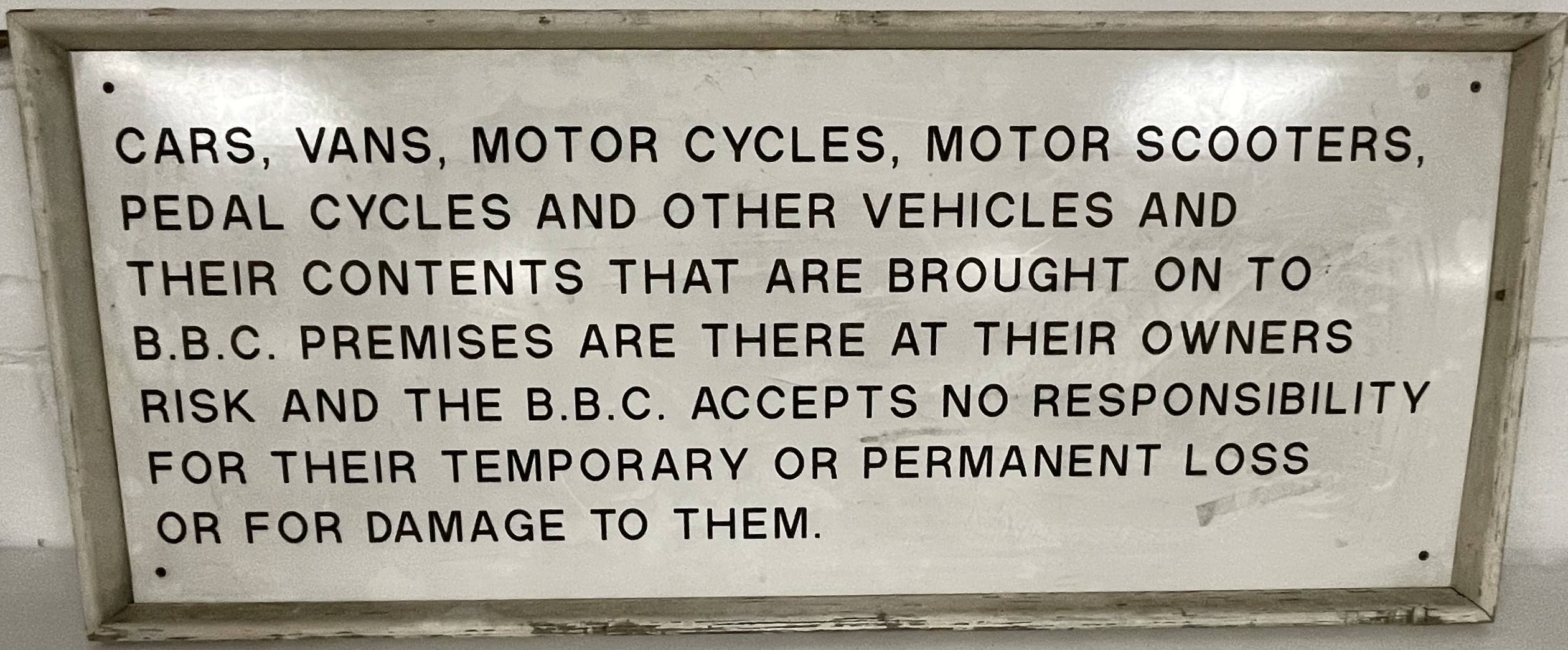 Lot 19 - BBC COLLECTION - ORIGINAL BBC SIGNAGE.