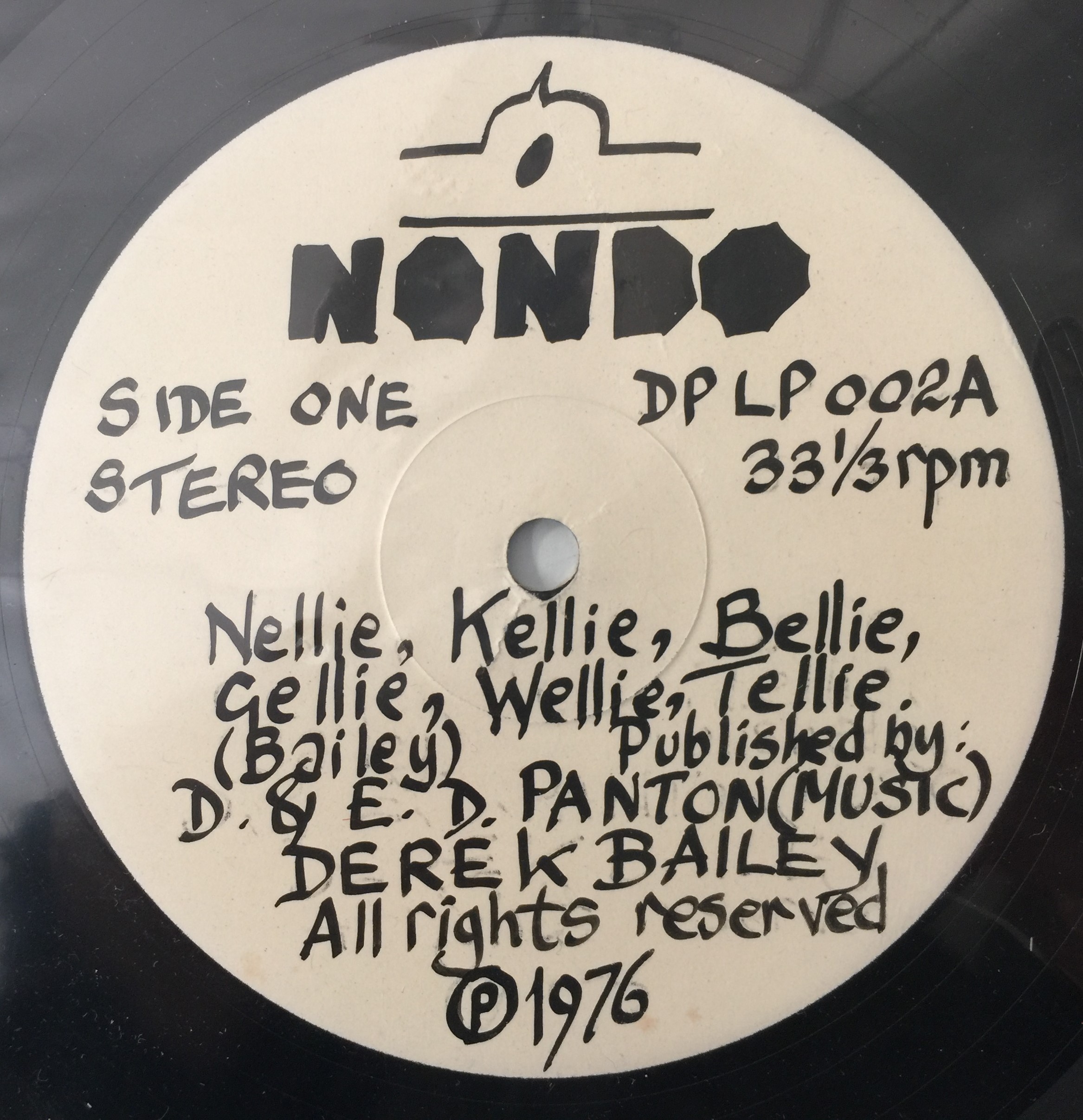 Lot 55 - DEREK BAILEY PLUS ONE MUSIC ENSEMBLE LP