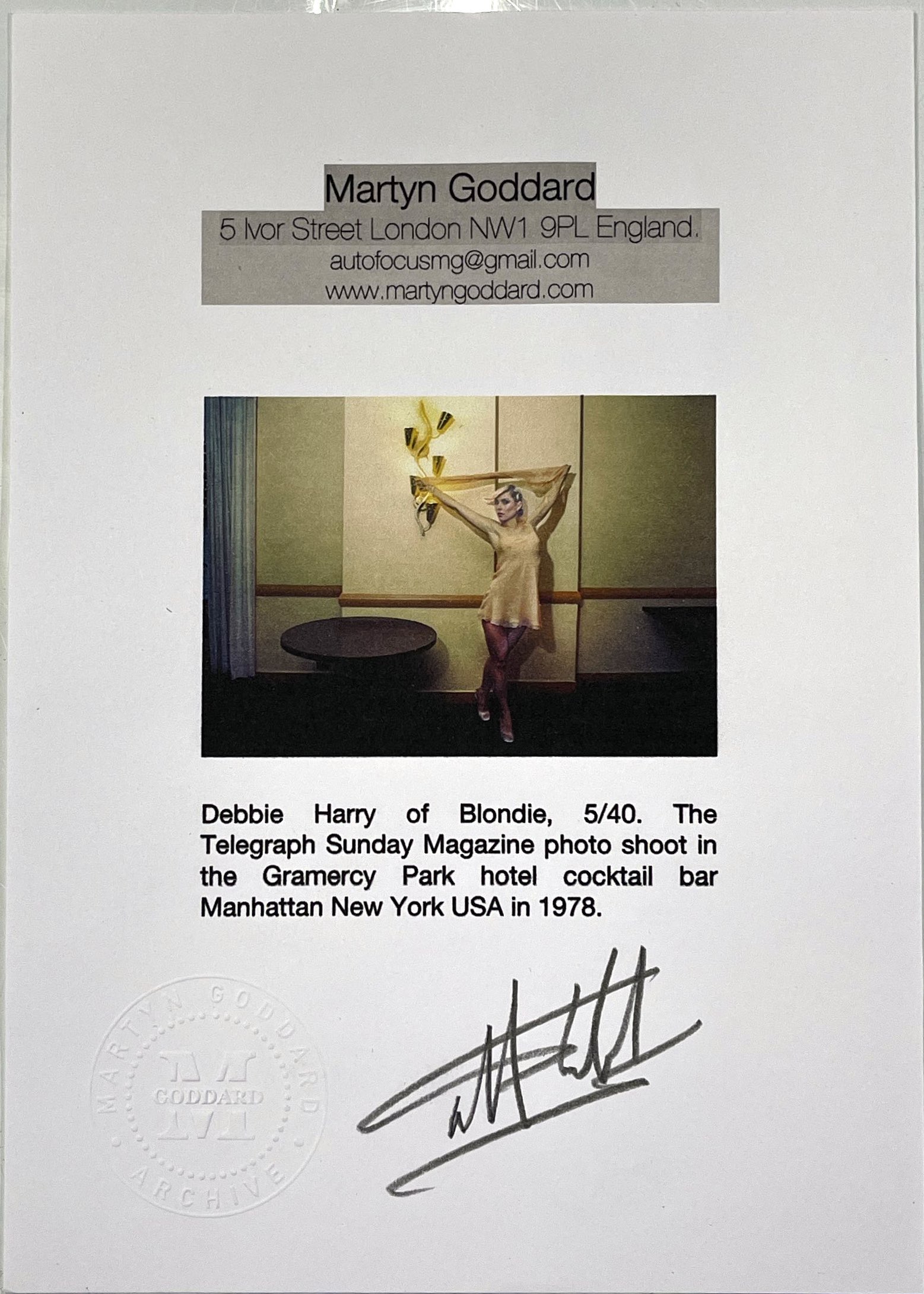 Lot 109 - DEBBIE HARRY / BLONDIE - MARTYN GODDARD