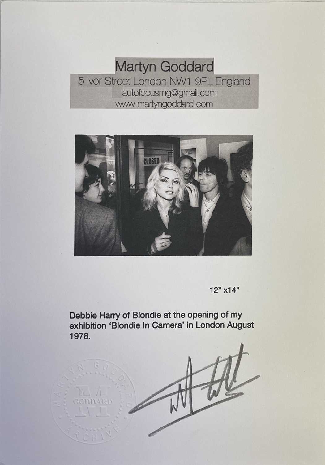 Lot 110 - DEBBIE HARRY / BLONDIE - MARTYN GODDARD