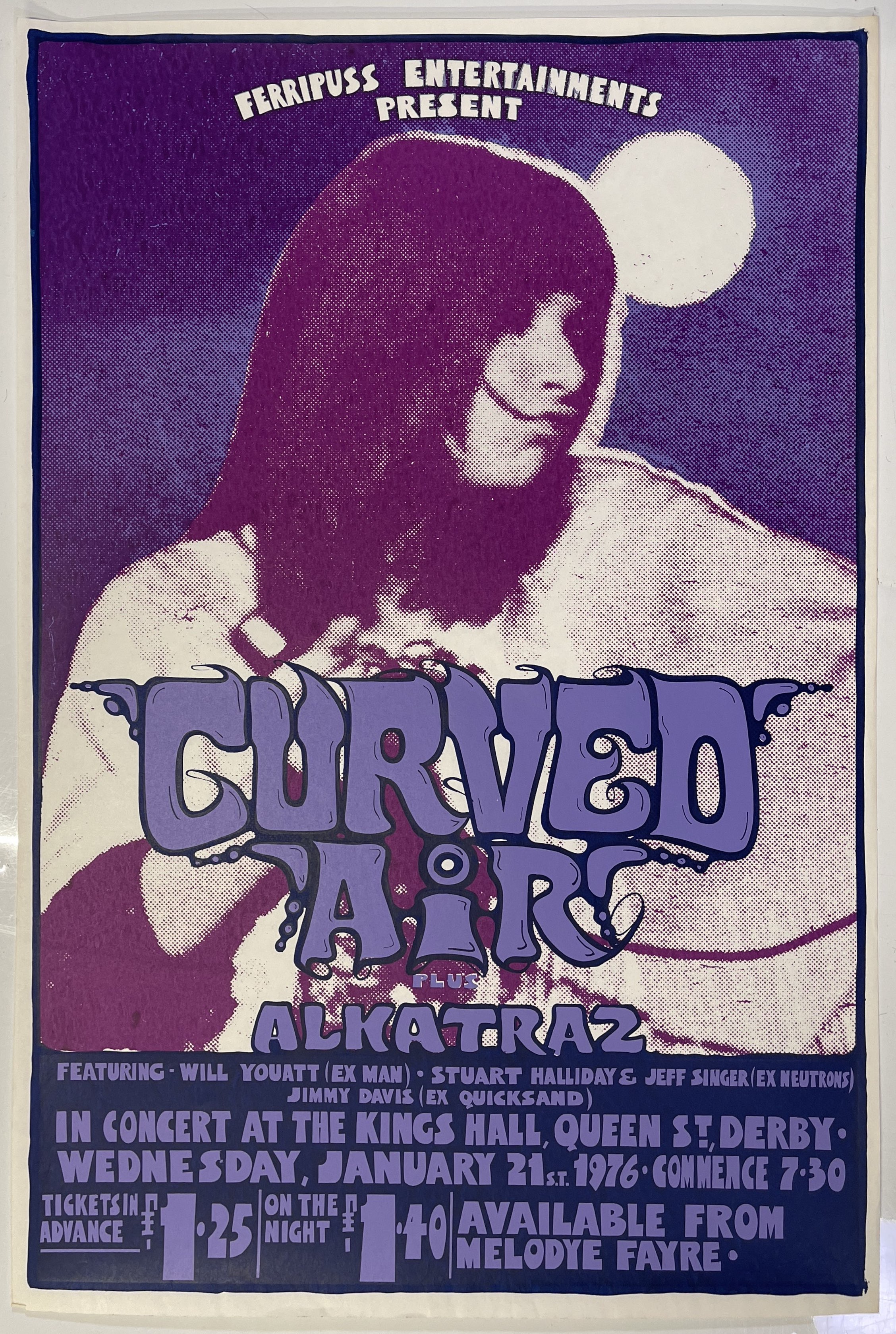 Lot 150 - CURVED AIR - ORIGINAL 1976 DERBY CONCERT