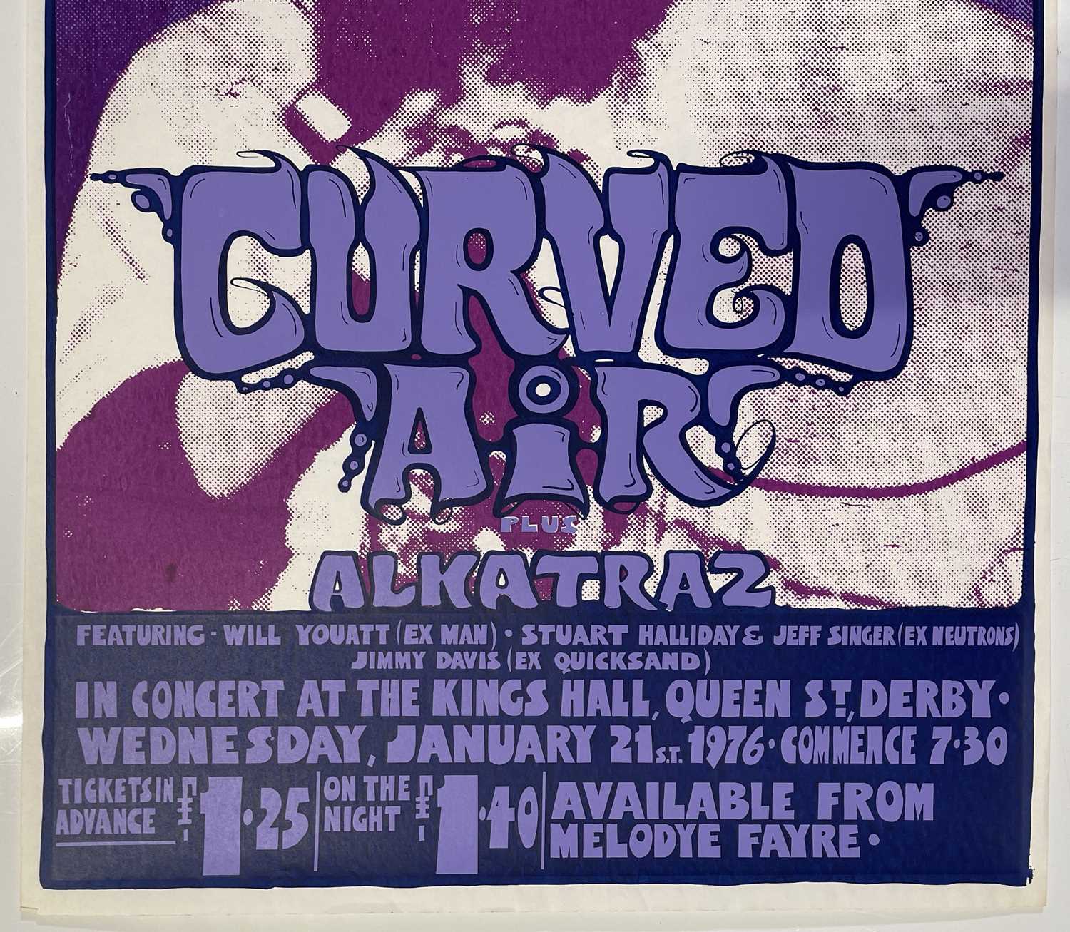 Lot 150 - CURVED AIR - ORIGINAL 1976 DERBY CONCERT