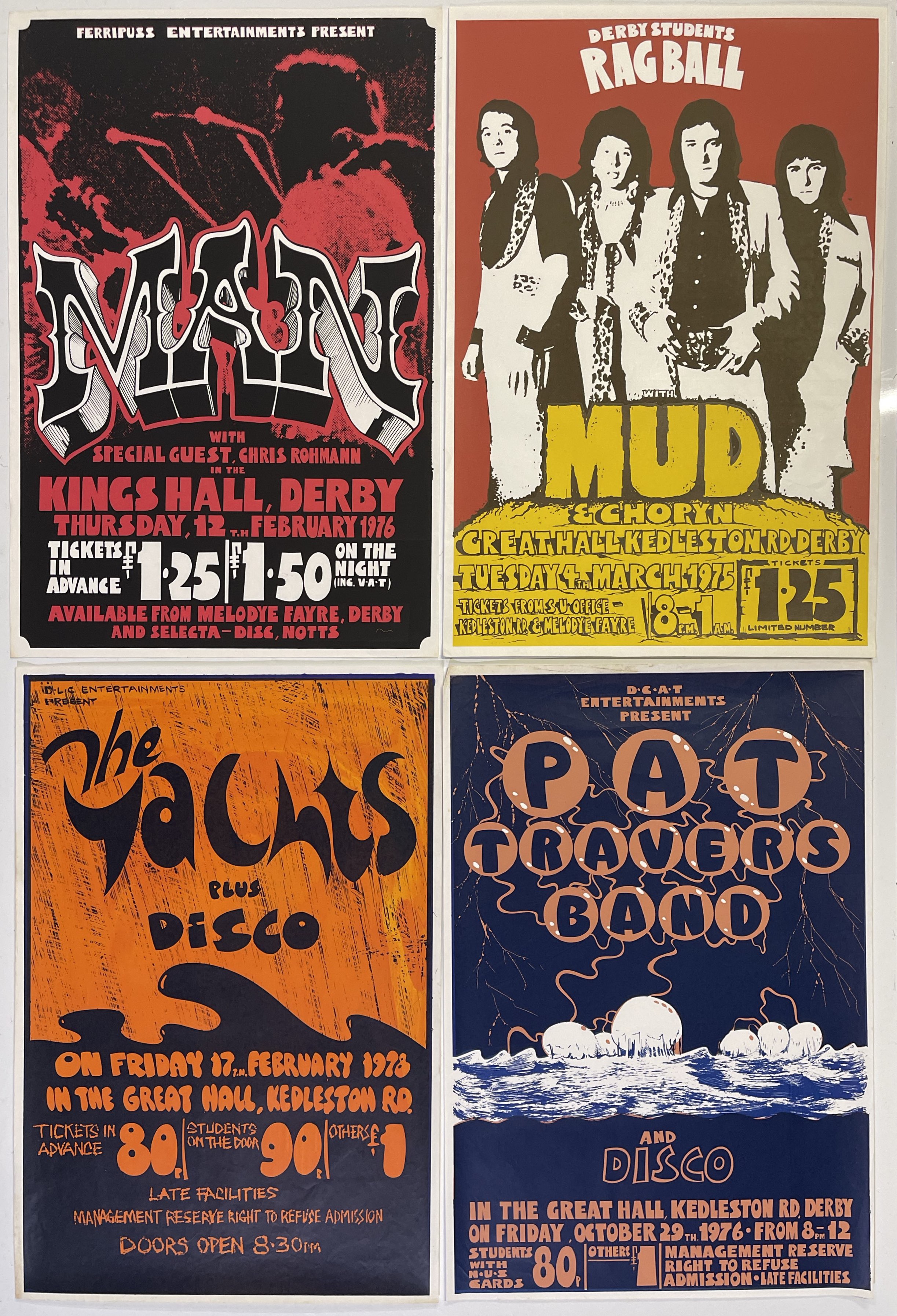 Lot 154 - DERBY CONCERT POSTER ARCHIVE - 1970S BANDS.