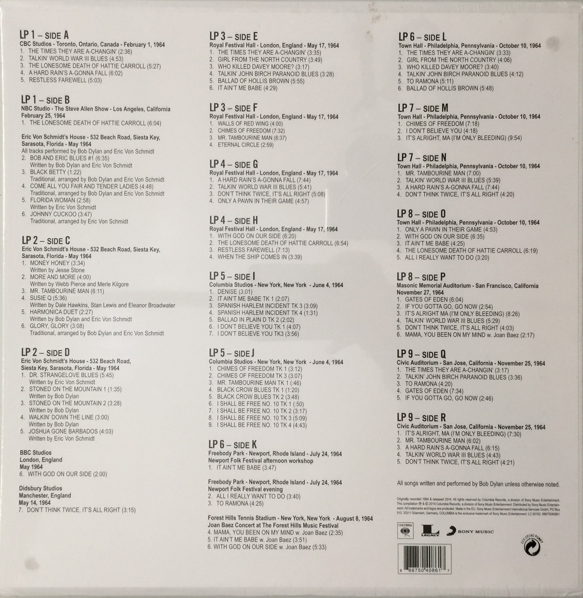 Lot 610 - BOB DYLAN - 50TH ANNIVERSARY COLLECTION 1964