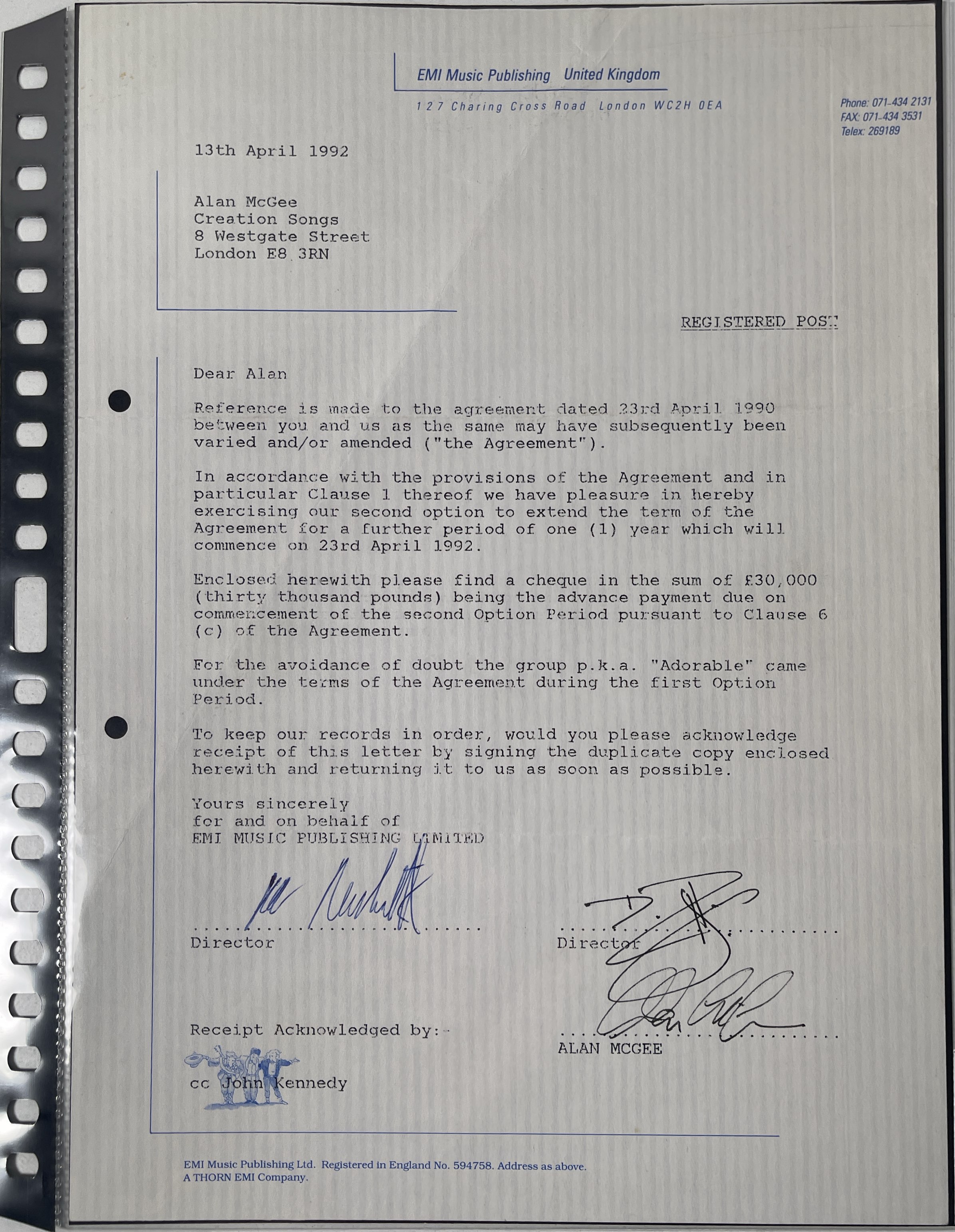 Lot 460 - CREATION RECORDS - 1992 ORIGINAL CREATION